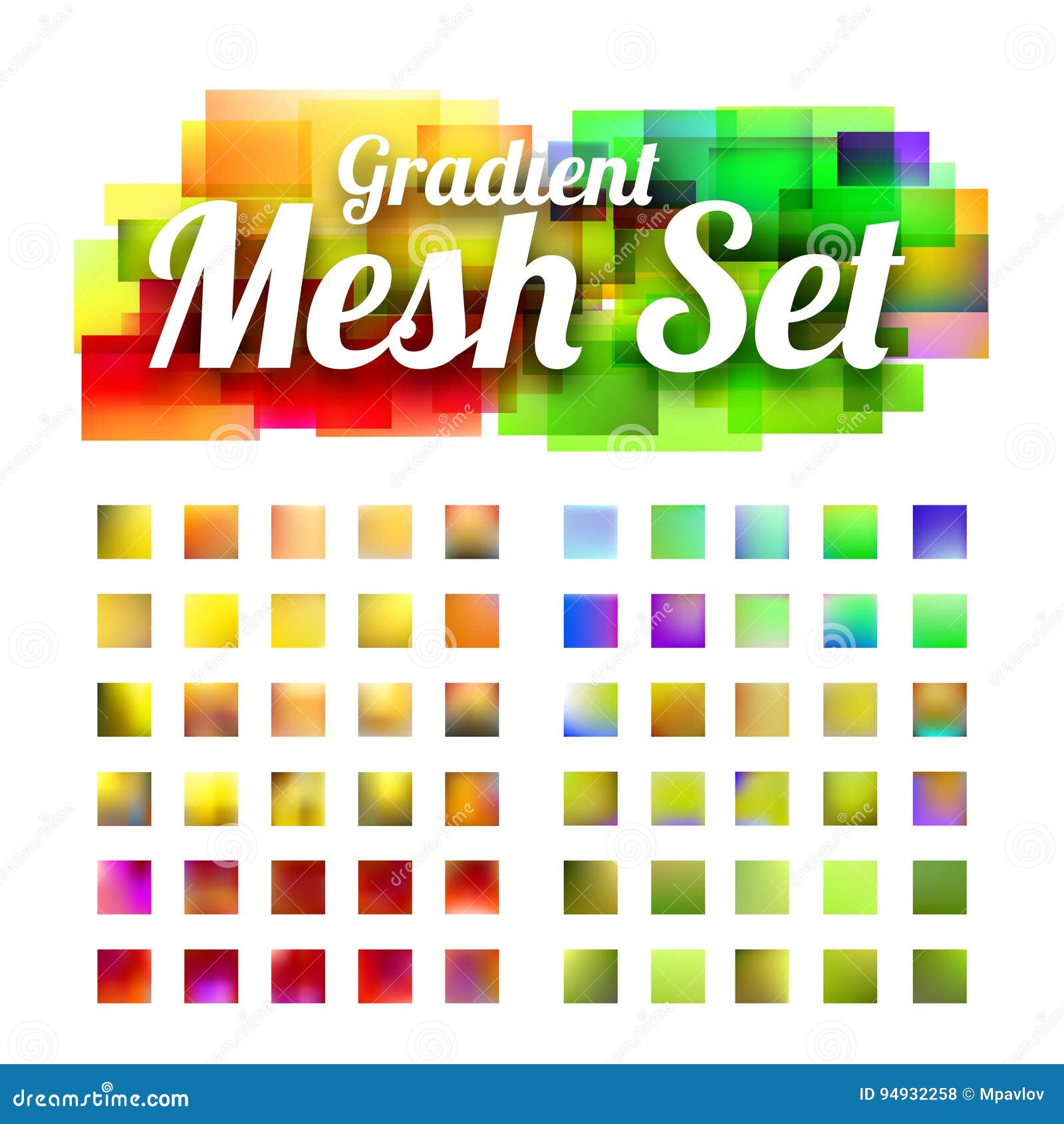 Set of Gradient Meshes for Your Design Stock Vector - Illustration of ...