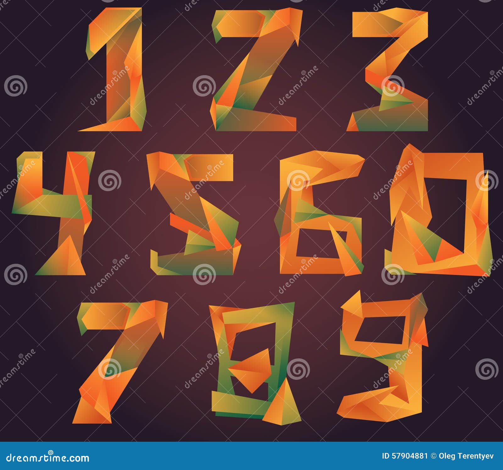 Set of Gradient Numbers Font. Stock Illustration - Illustration of ...