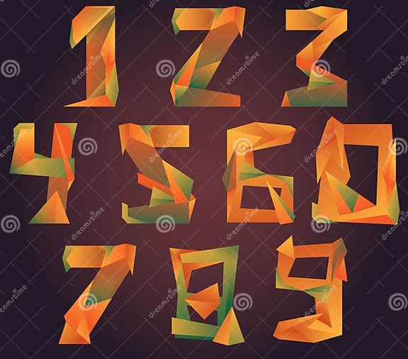 Set of Gradient Numbers Font. Stock Illustration - Illustration of ...