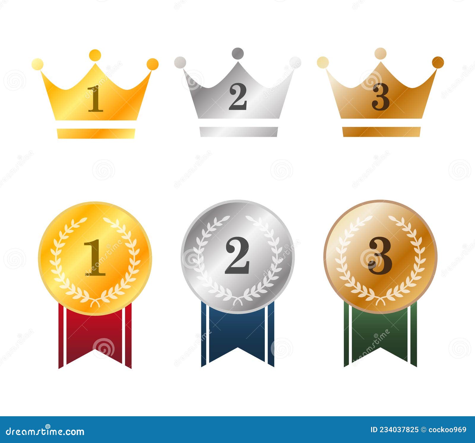 Set of Gradient Ranking Icons Stock Vector - Illustration of silver ...