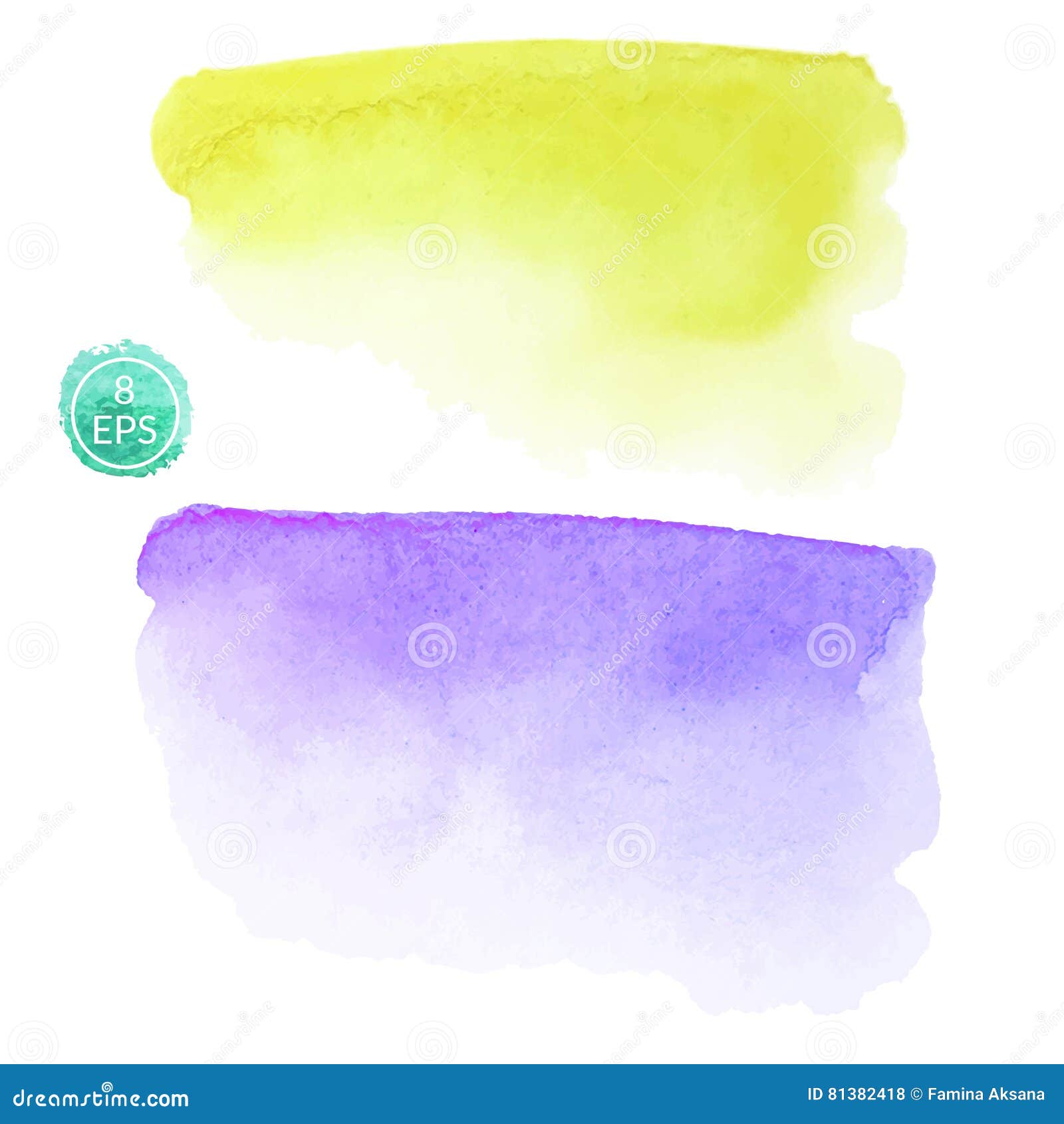 Set of Gradient Watercolor Shapes Stock Vector - Illustration of ...