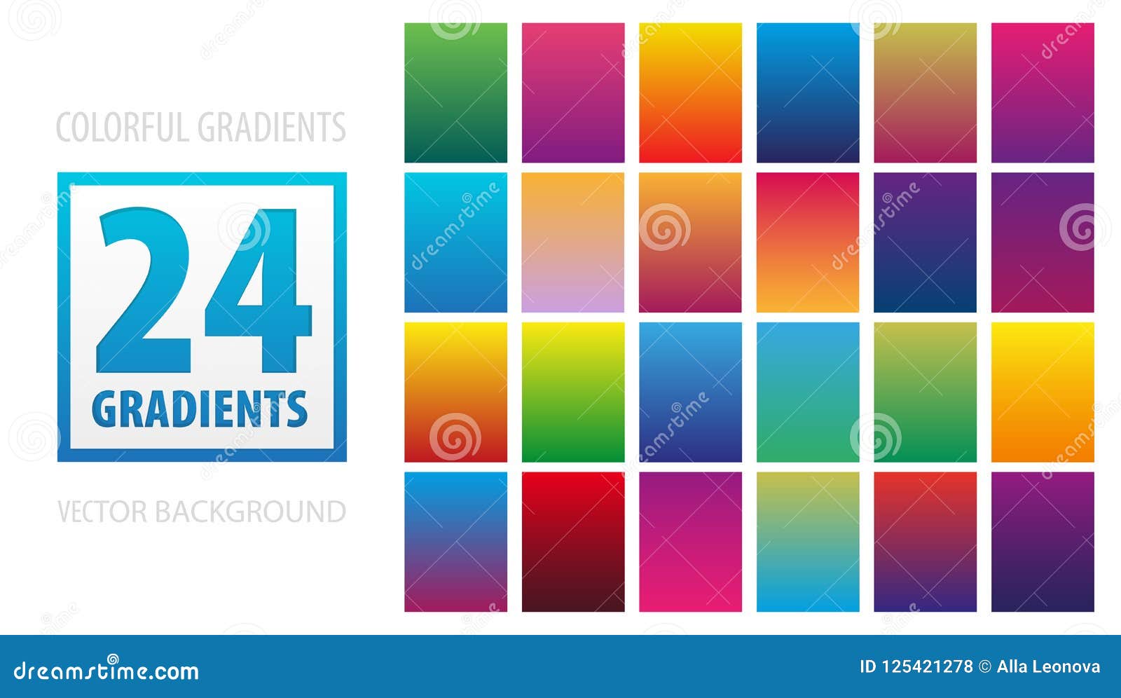 Set of 24 Gradients Templates. Vector Illustration. Stock Vector ...