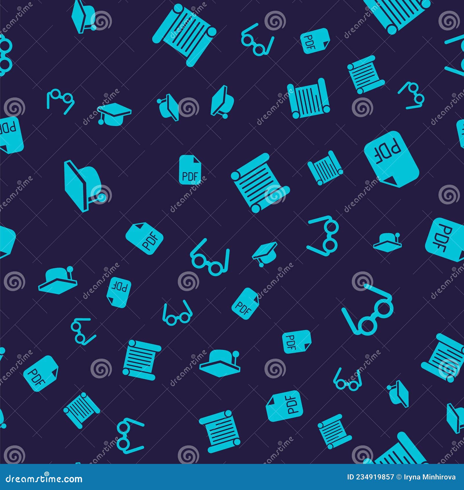 Set Graduation Cap, PDF File Document, Decree, Parchment, Scroll and ...