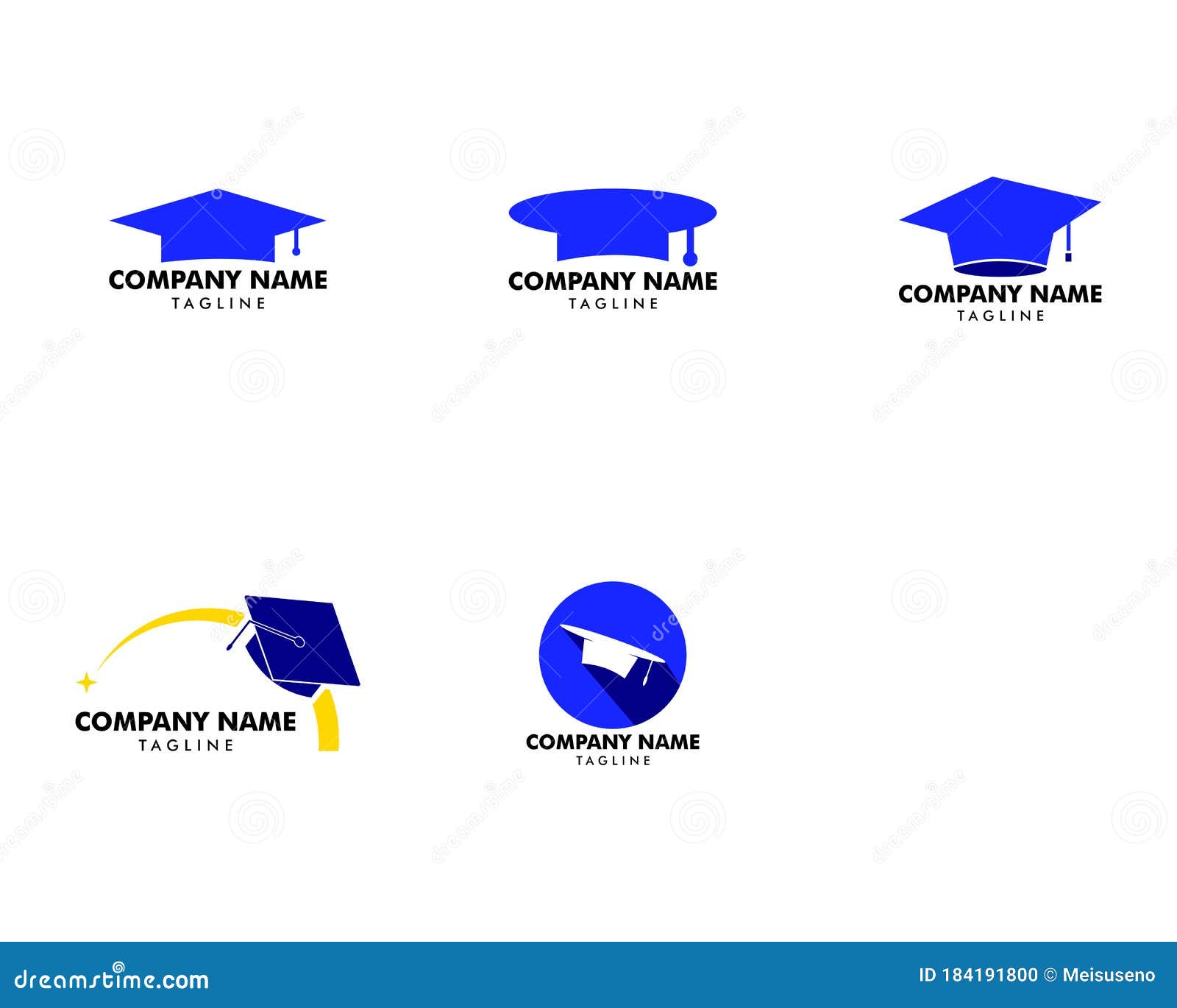 Set of Graduation Hat Vector Logo, Education Logo Stock Vector ...