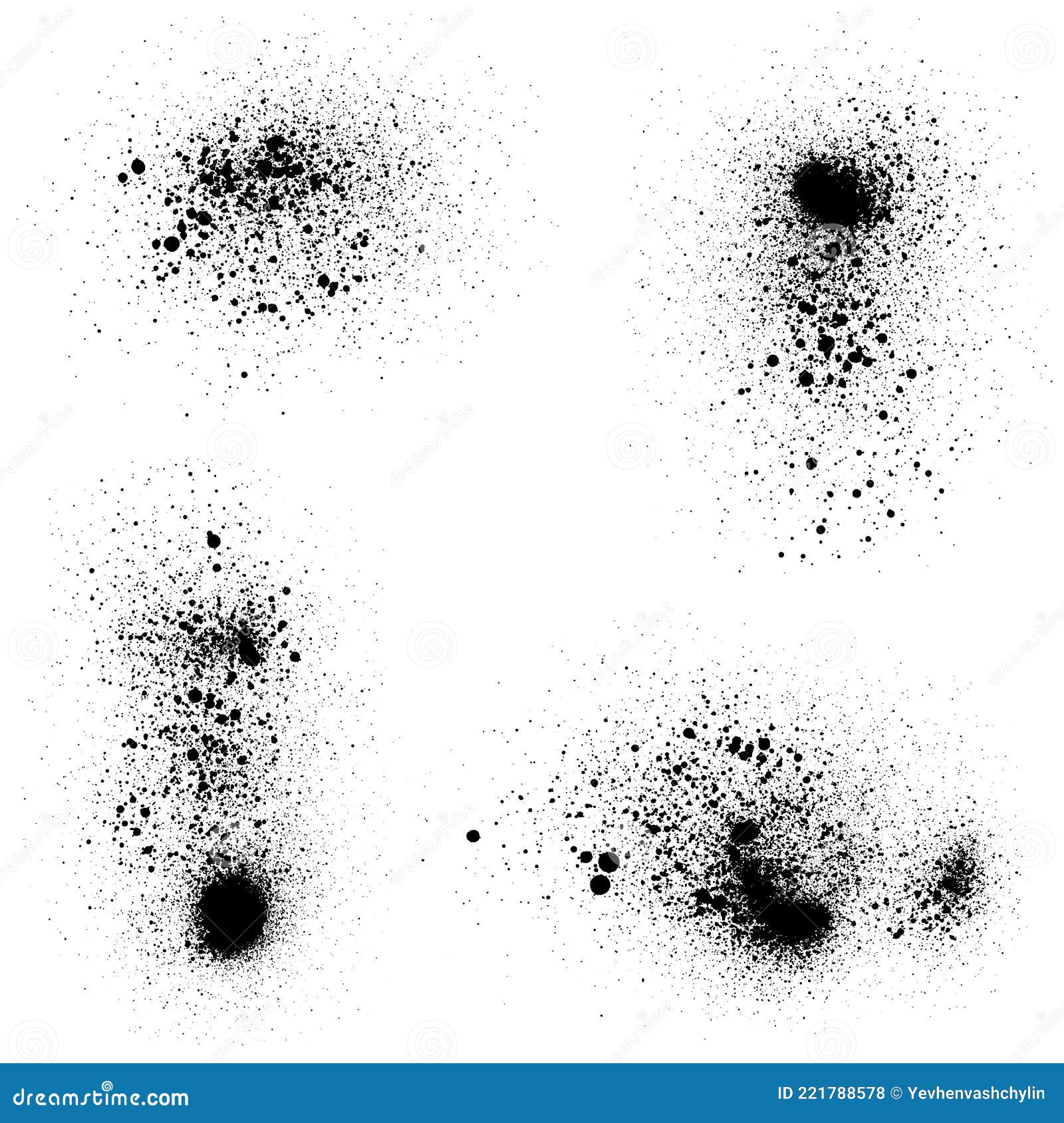 Set Of Graffiti Spray Textures. Vector Shapes Of Spray Paint With Spots ...