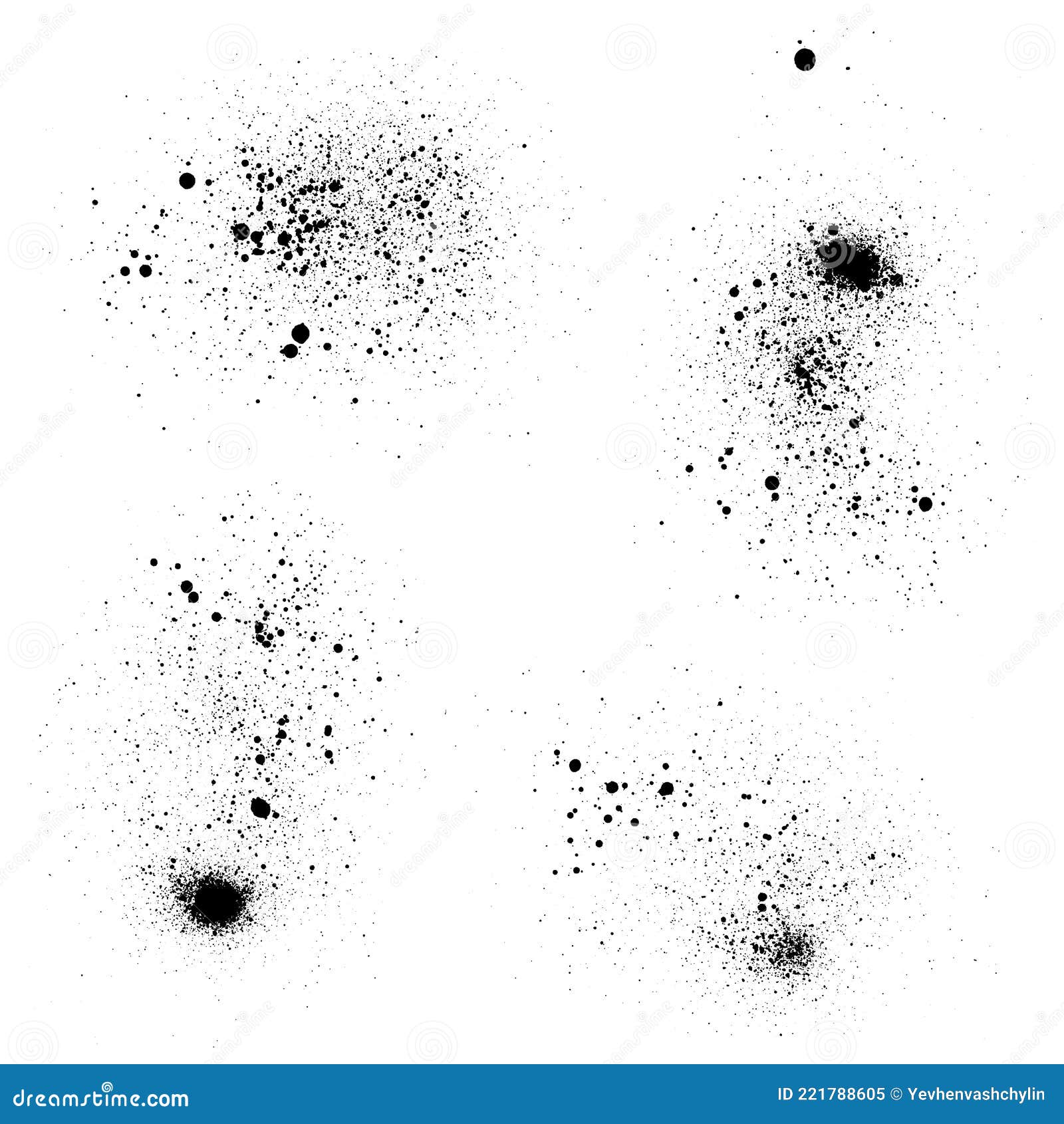 Set Of Graffiti Spray Textures. Vector Shapes Of Spray Paint With Spots ...