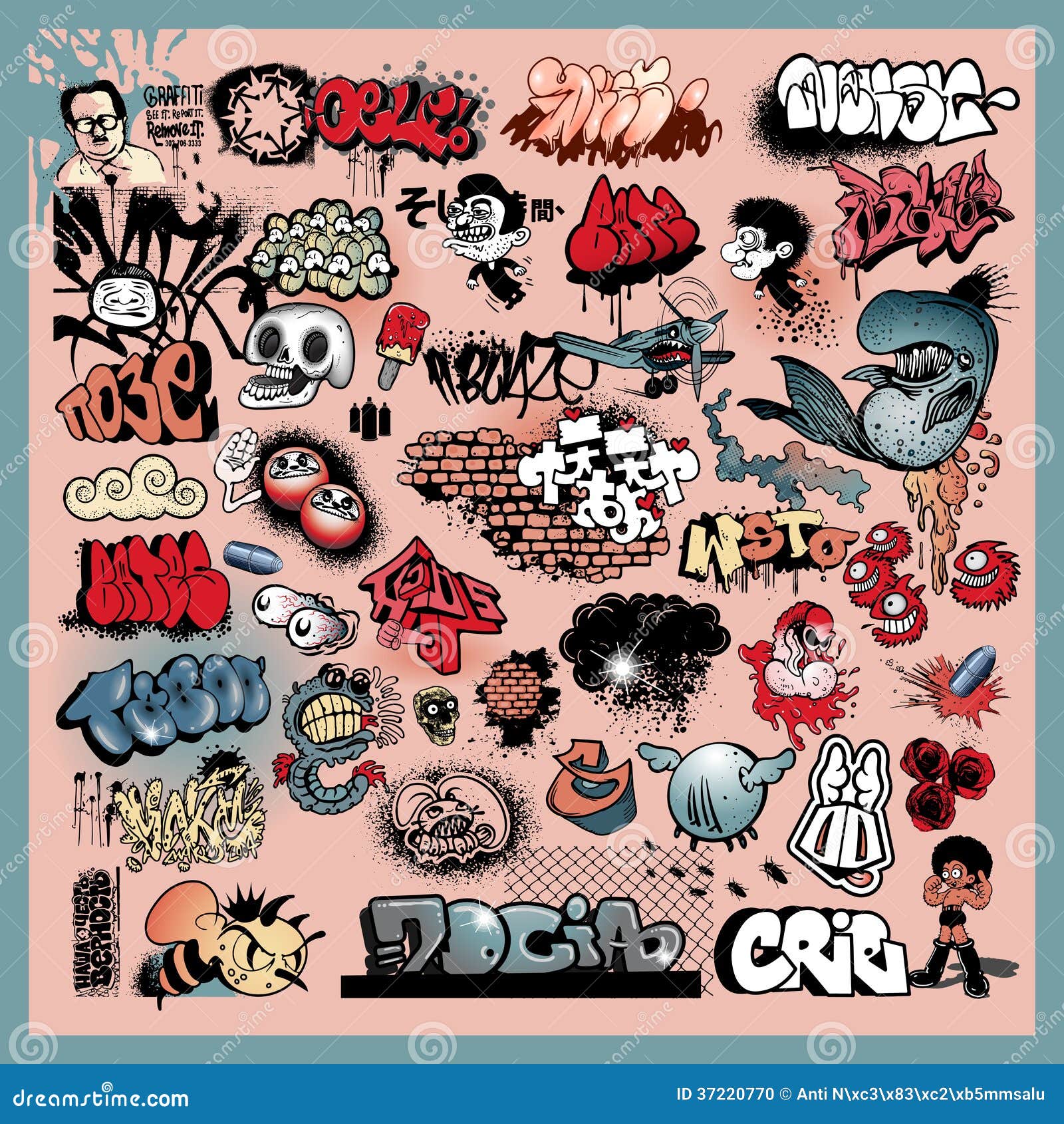 Graffiti Street Art Details Royalty-Free Stock Photo | CartoonDealer ...