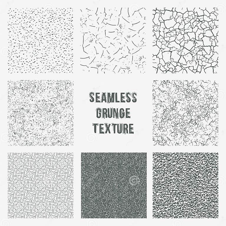 Set of Grange Seamless Patterns. Simple Vector Scratch Textures Stock ...