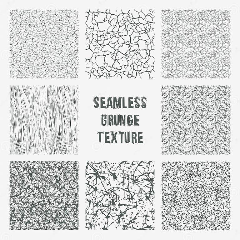 Set of Grange Seamless Patterns. Simple Vector Scratch Textures Stock ...