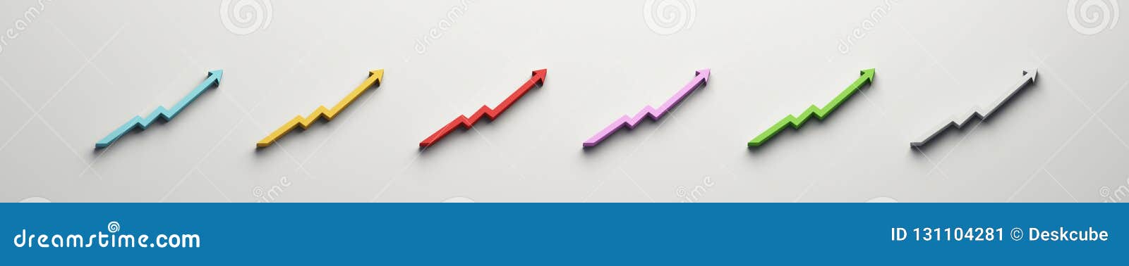 Set of Graph Arrows of Improvement. 3D Render Illustration. Stock ...