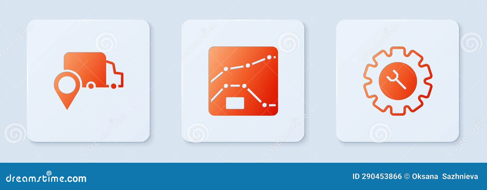 Set Graph, Chart, Diagram, Delivery Tracking and Wrench and Gear. White ...