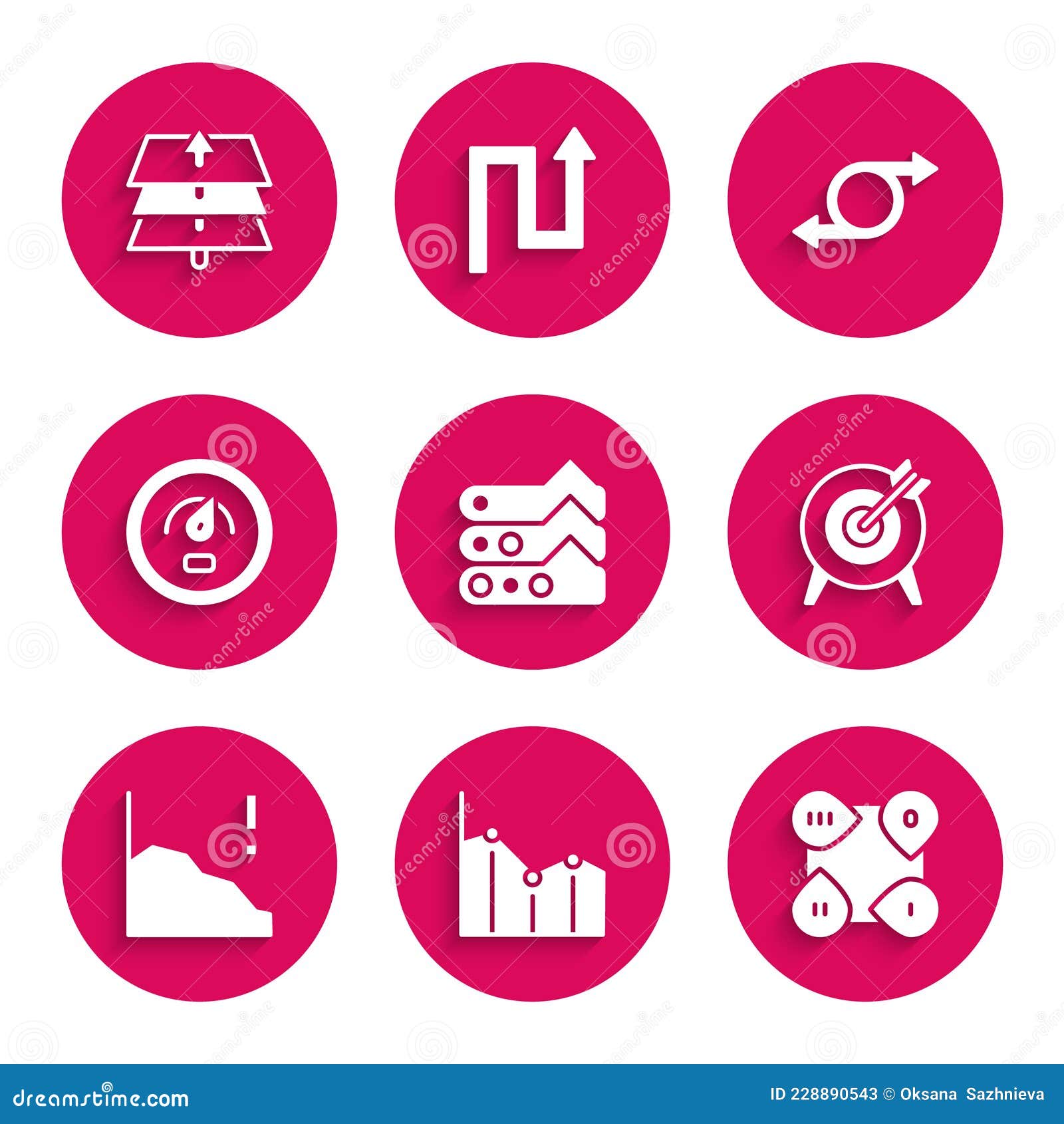 Set Graph, Chart, Diagram, Pie Infographic, Infographic Element, Target, Financial Growth ...