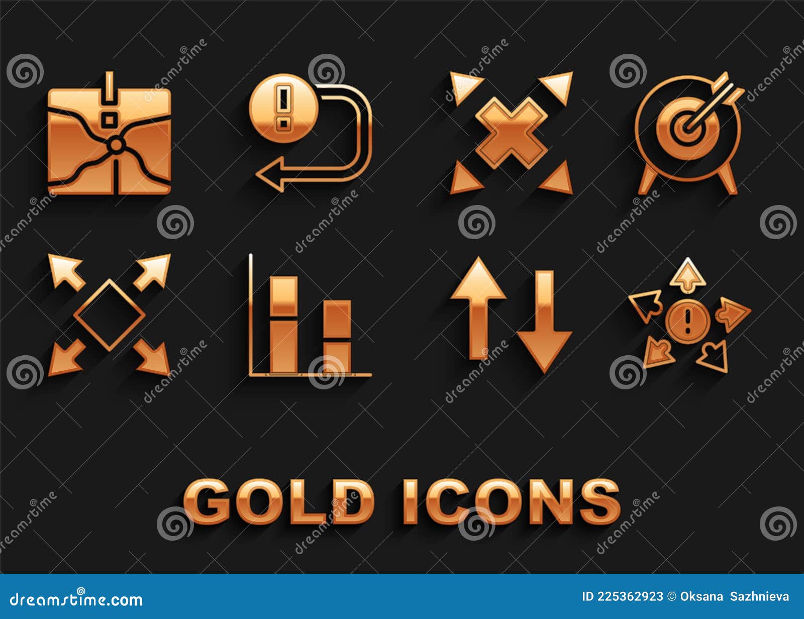 Set Graph, Chart, Diagram, Target, Many Ways Directional Arrow, Arrow ...