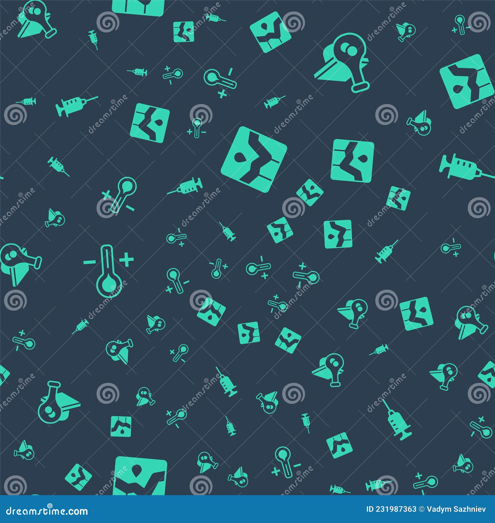 Set Graph Chart Infographic, Graduation Cap, Thermometer and Syringe on ...