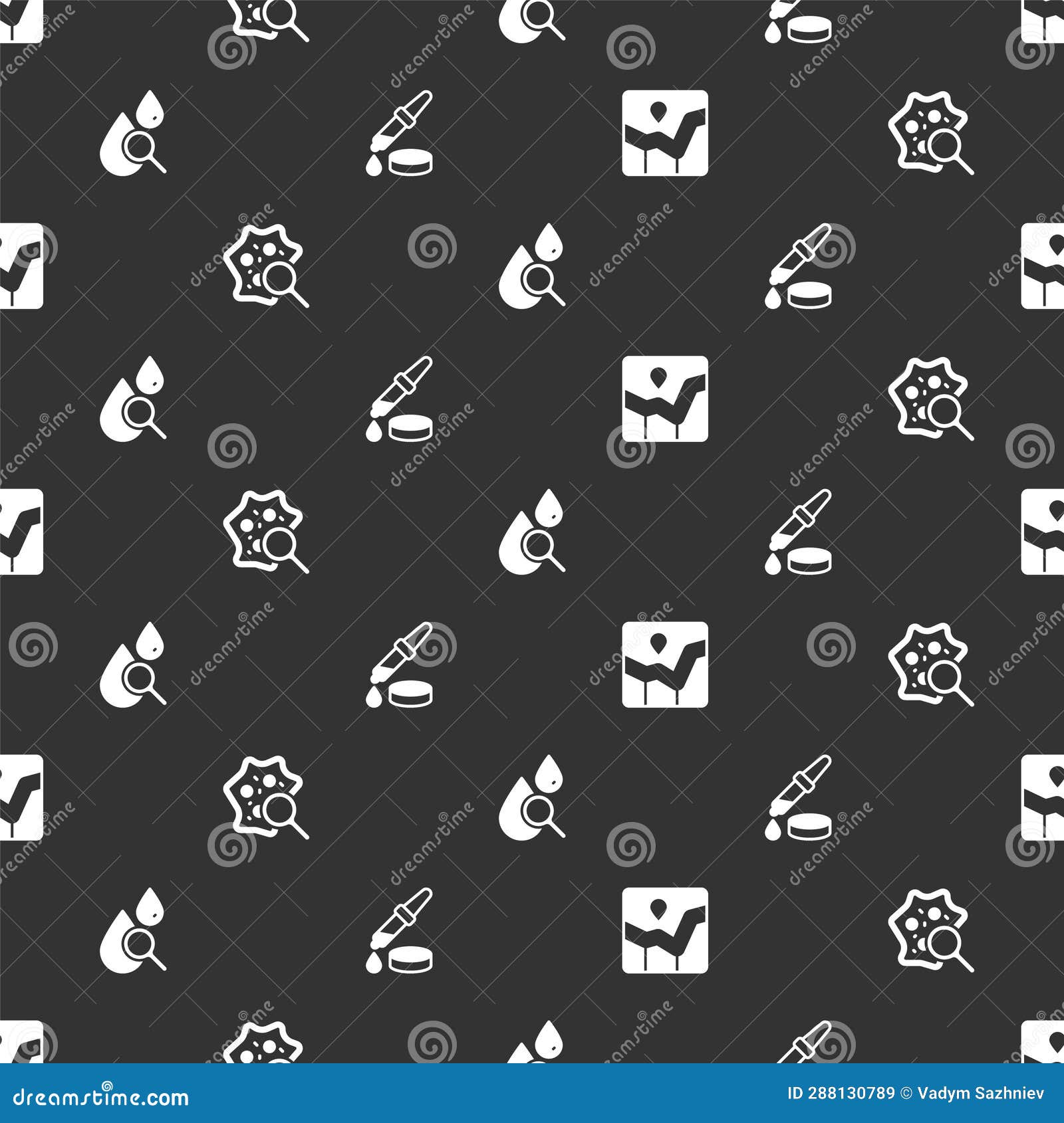 Set Graph Chart Infographic, Microorganisms Under Magnifier, Drop and ...