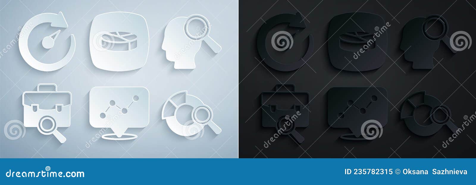 Set Graph Chart Infographic, Search People, Work Search, Data Analysis, Pie and Digital Speed ...