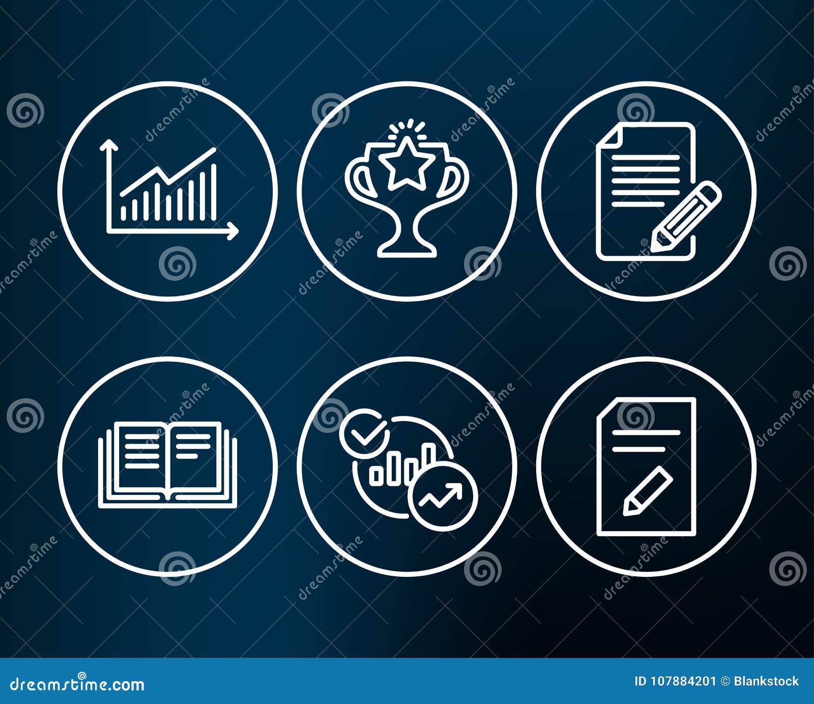 Graph, Education and Statistics Icons. Article, Victory and Edit ...