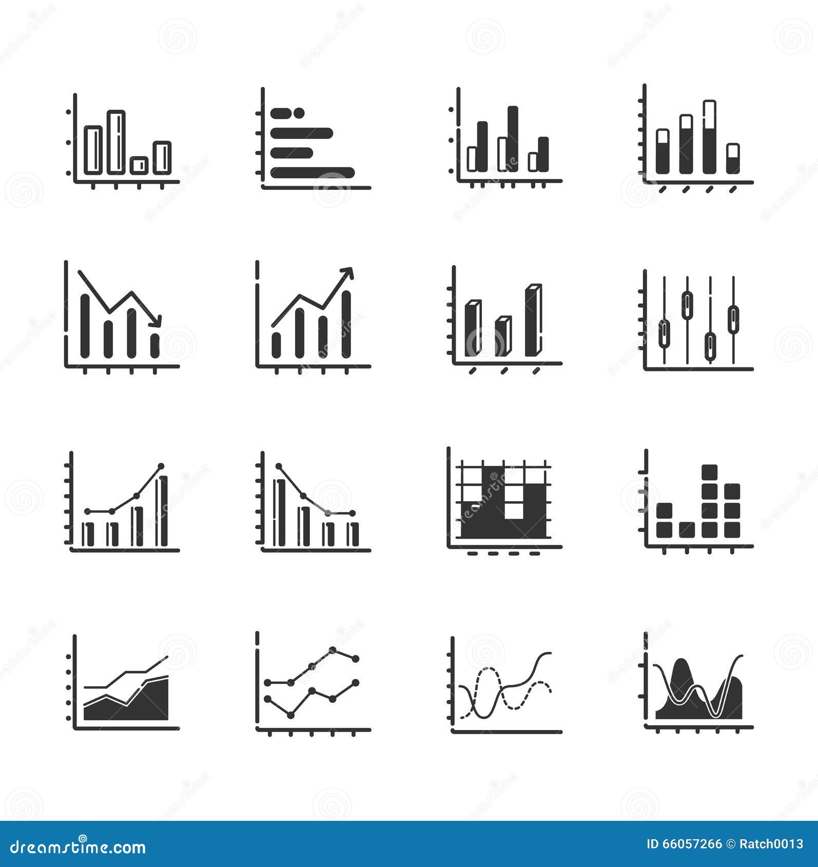 Set of graph icons stock vector. Illustration of financial - 66057266