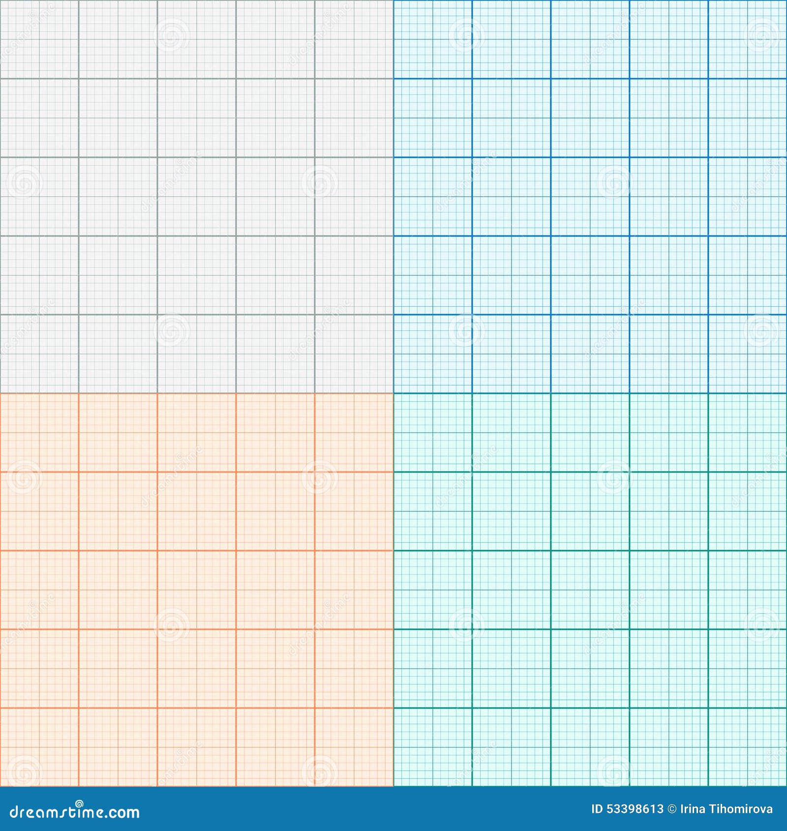 A Set of Graph Paper in Four Colors. Plotting Paper Stock Vector ...