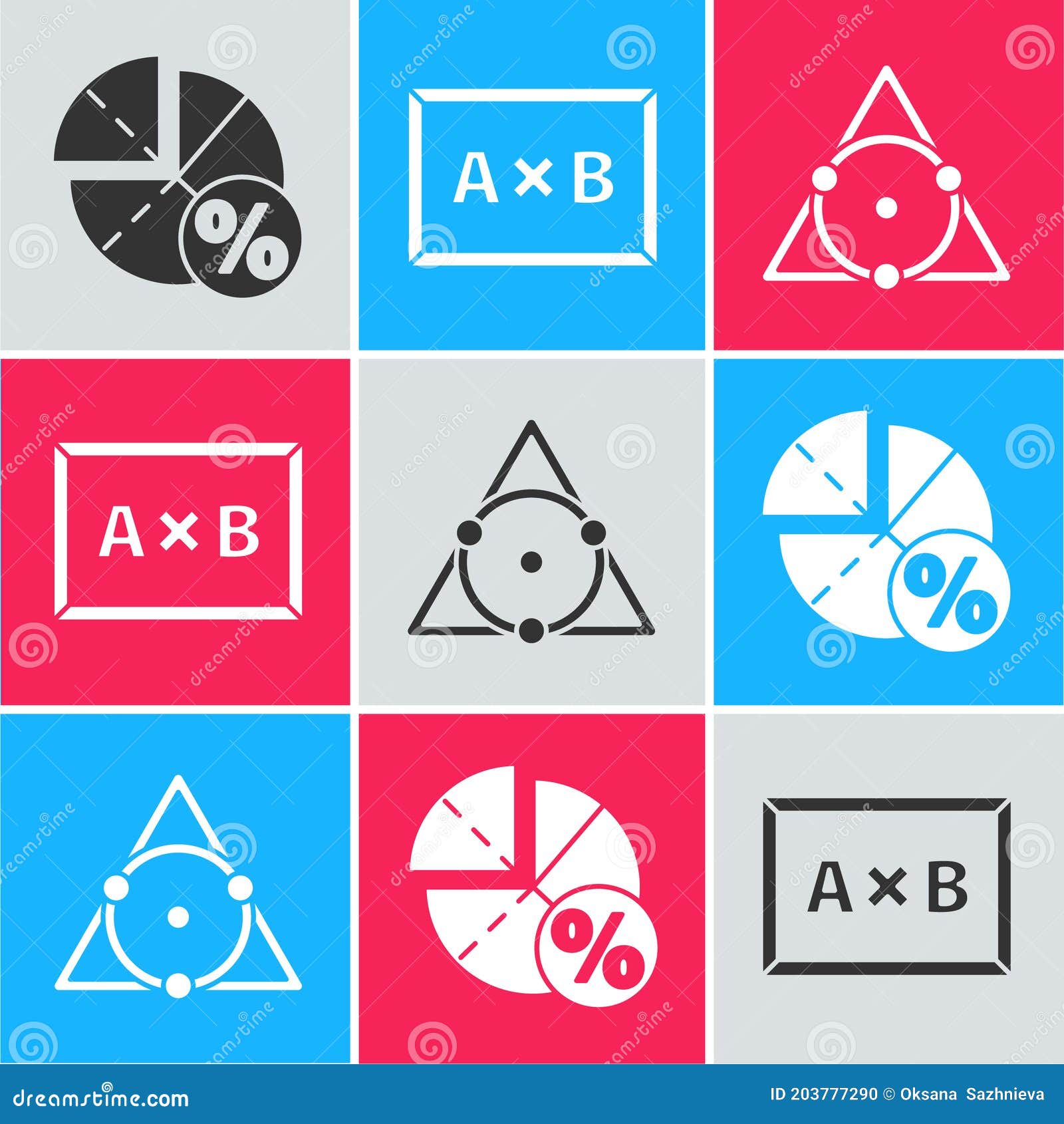 Set Graph, Schedule, Chart, Diagram, Chalkboard and Triangle Math Icon ...