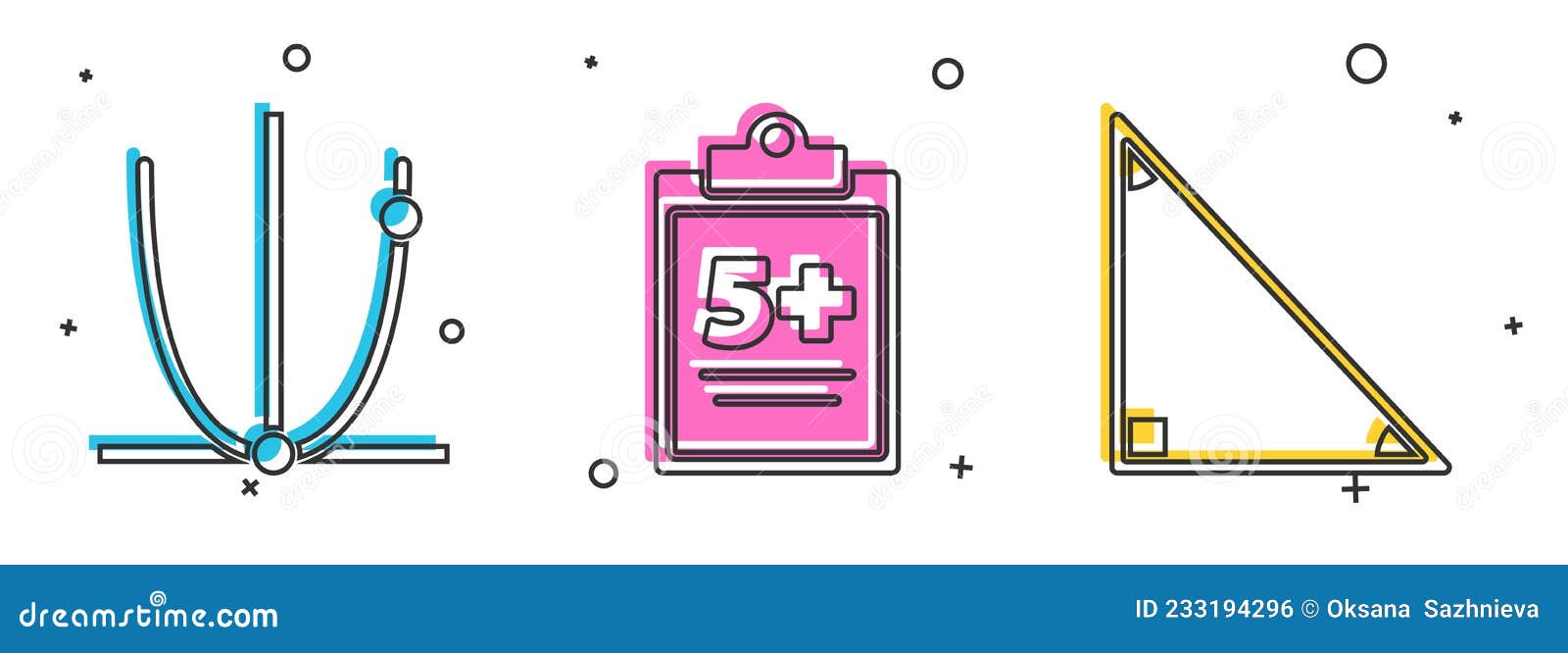 Set Graph, Schedule, Chart, Diagram, Test or Exam Sheet and Triangle ...