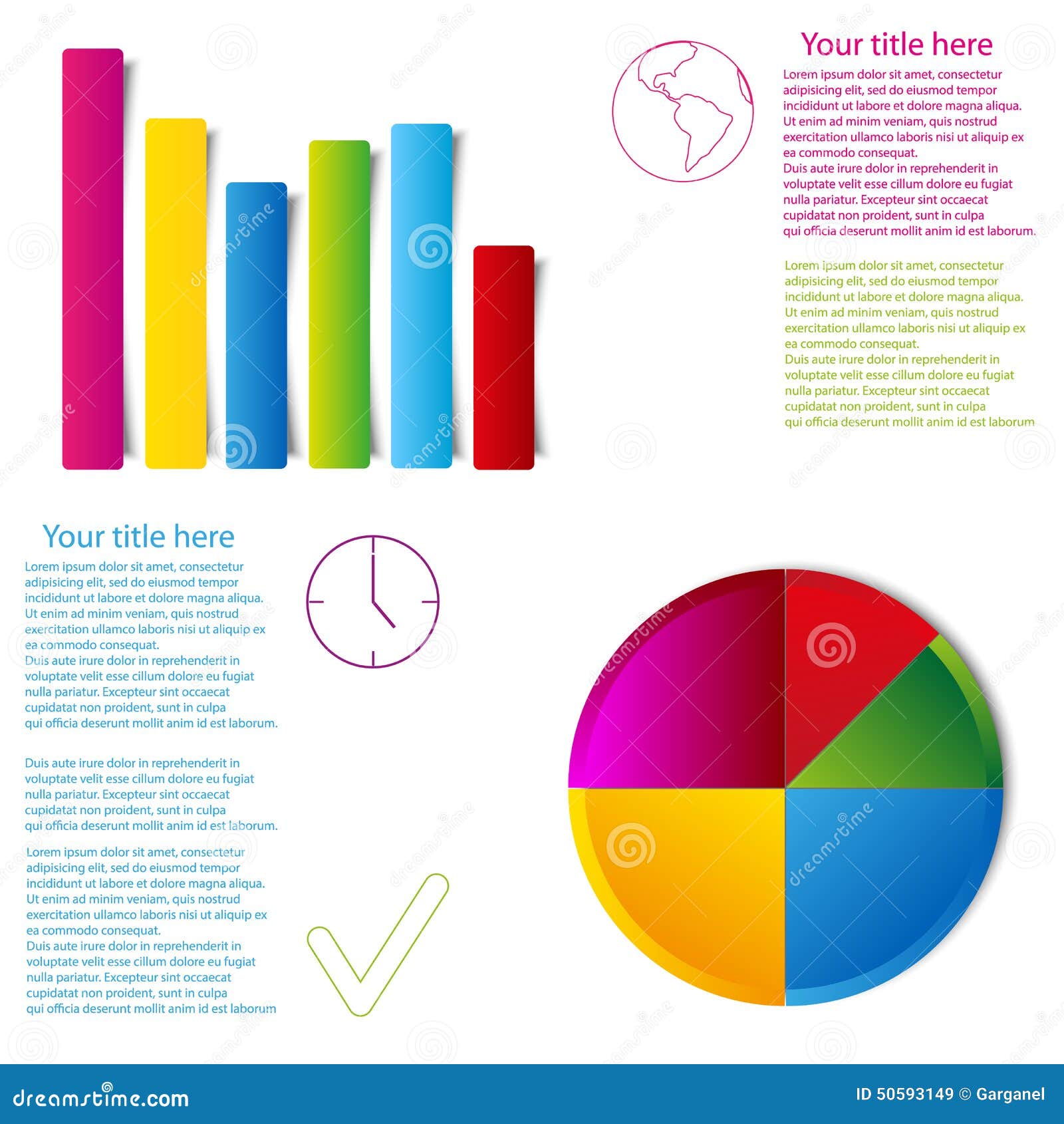 Set of Graph Statistic Info Graphic Flat Style Stock Illustration ...
