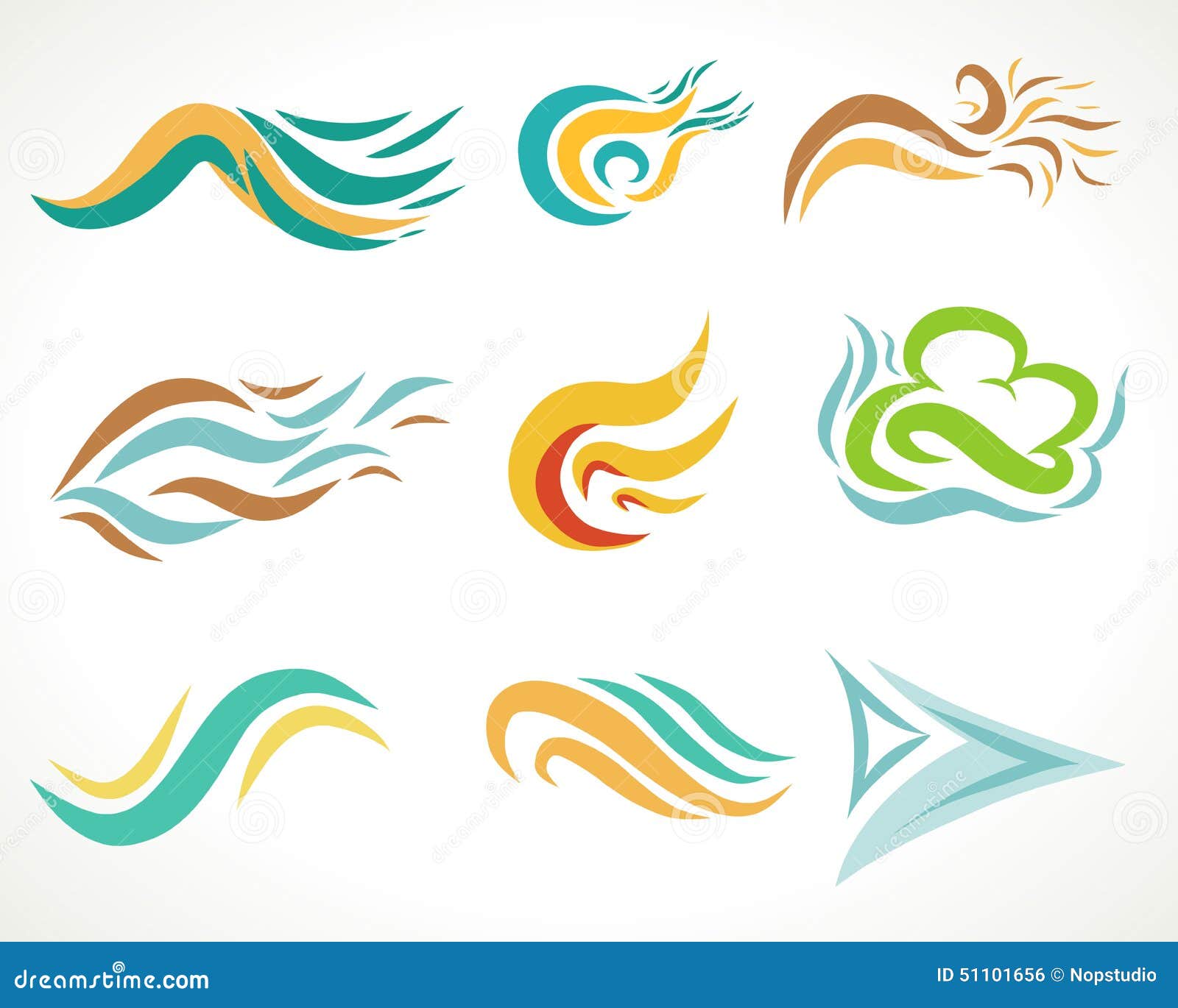 Set of Graphic Design Elements Stock Vector - Illustration of ocean ...