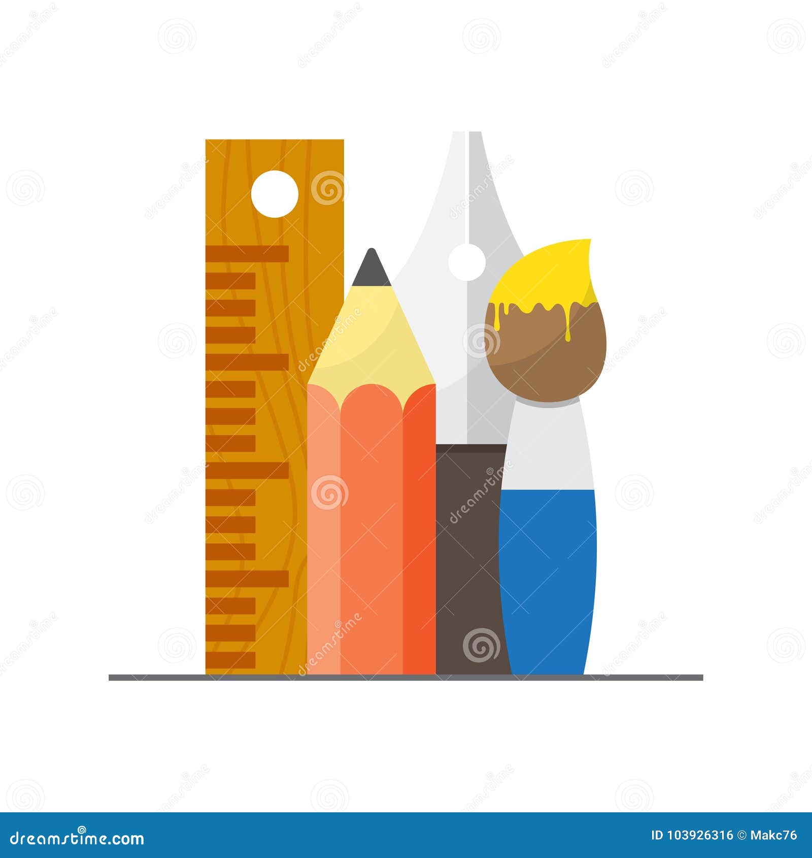 Set of Graphic Designer Items and Tools Stock Vector - Illustration of ...