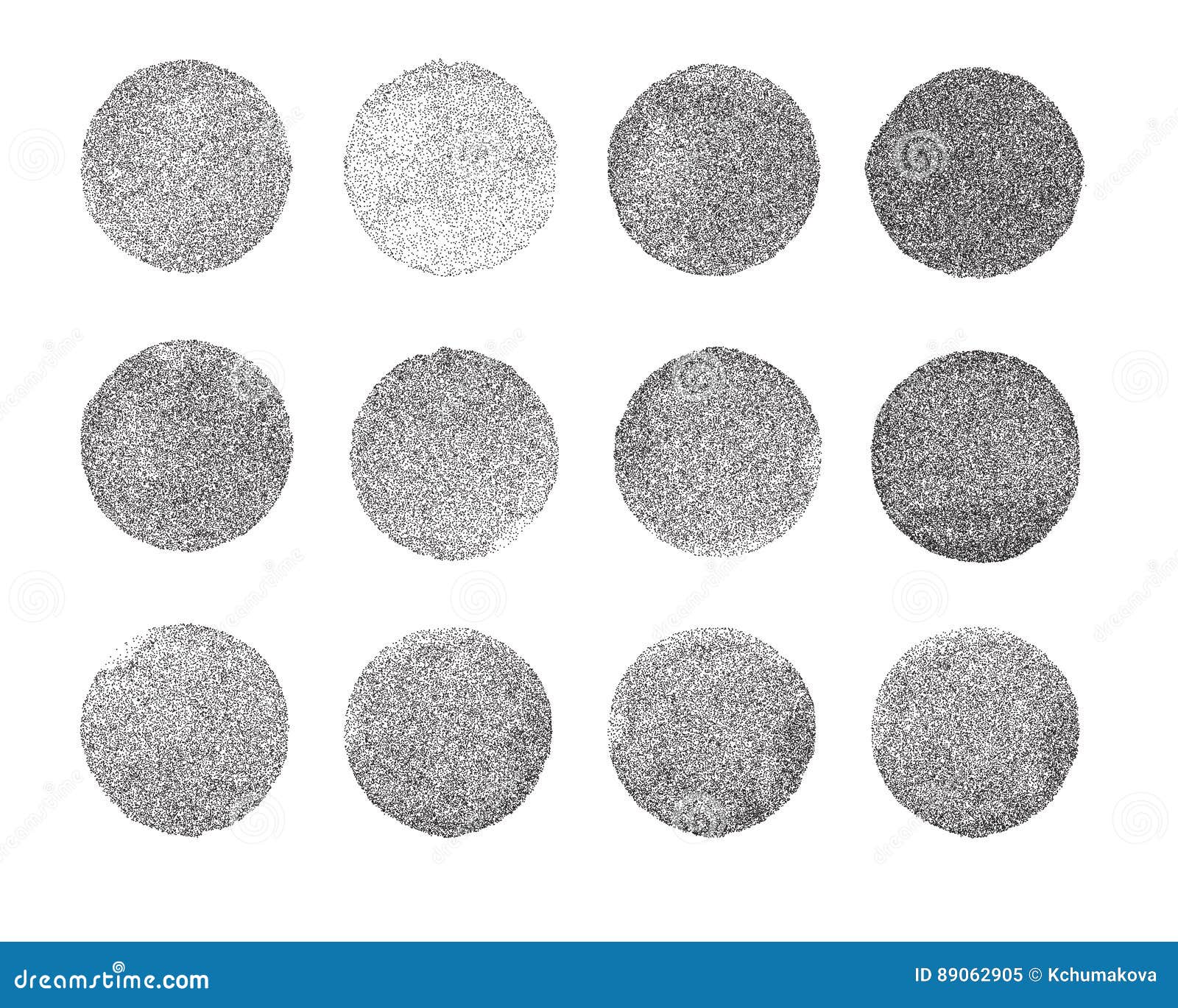 Set of Graphic Dotted Circles, Round Shape Stock Illustration ...