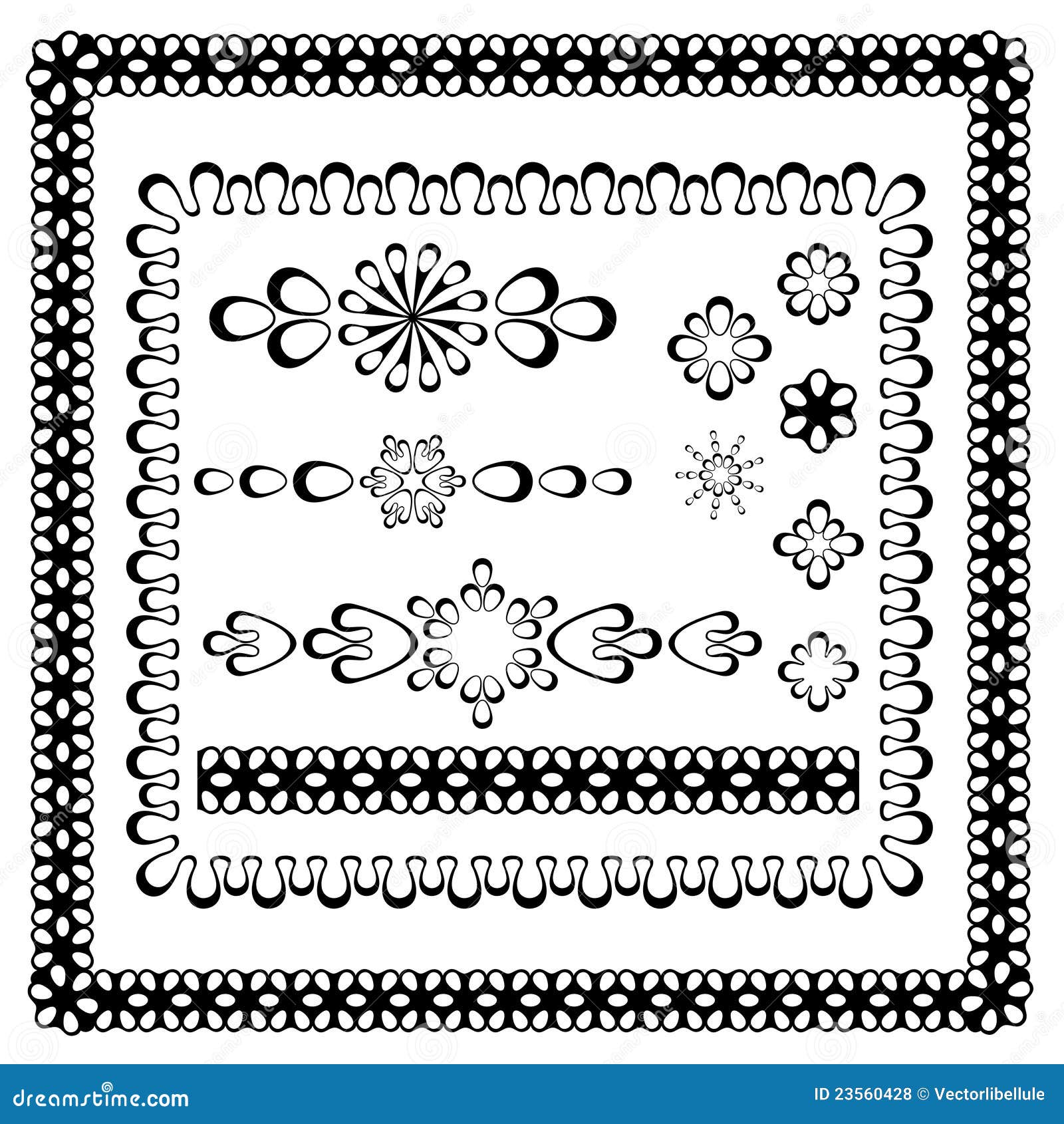 Set of Graphic Frames and Design Elements Stock Vector - Illustration ...