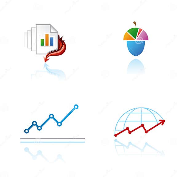 Set of Graphic Symbols on Analytical Theme Stock Vector - Illustration ...