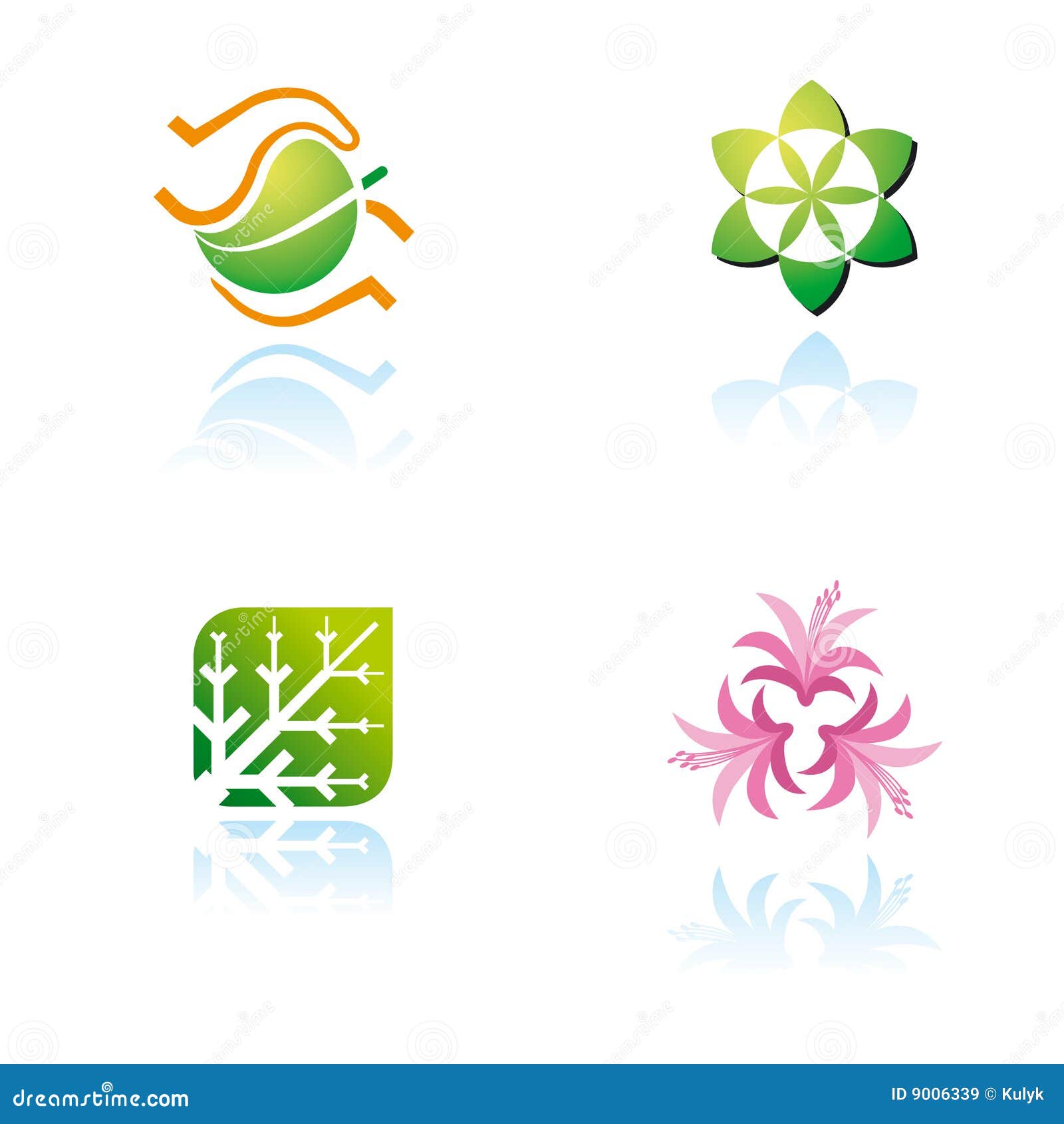 Set of Graphic Symbols on Nature Theme Stock Vector - Illustration of ...