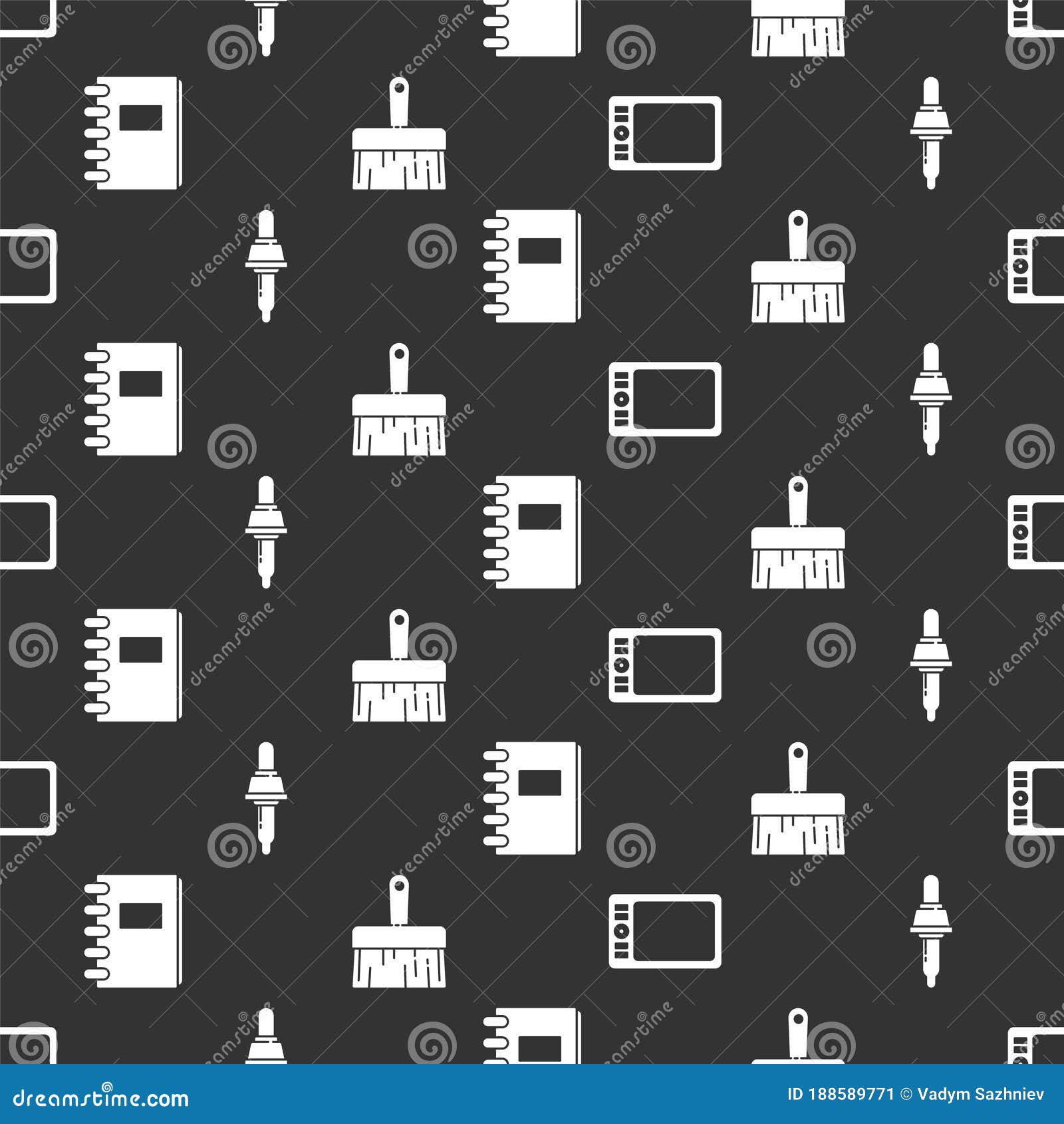 Set Notebook, Pipette, Satellite, Space Shuttle And Rockets, Pie Chart ...
