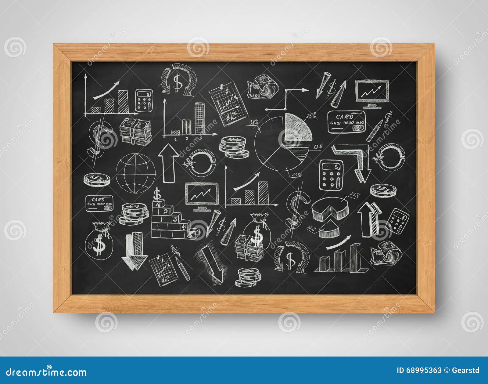 Set of Graphics and Pictures about Economics Statistics Painted on ...