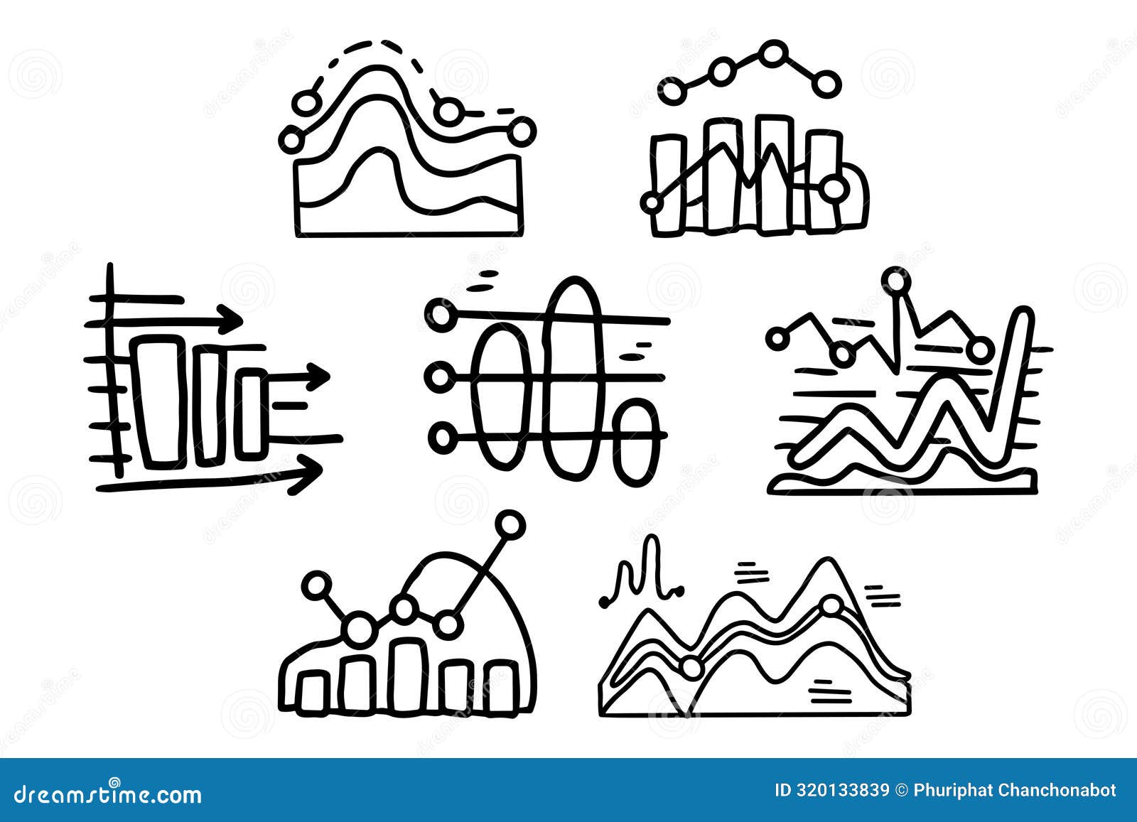 A Set of Graphs with Different Shapes and Sizes Stock Vector ...