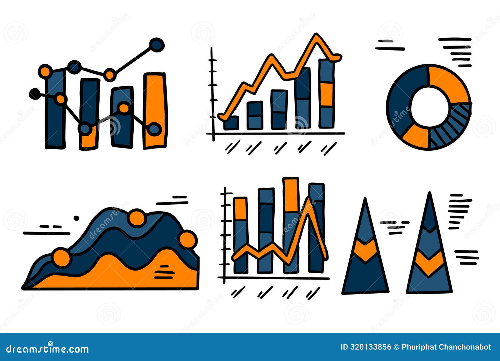 A Set of Graphs with Different Shapes and Sizes Stock Vector ...