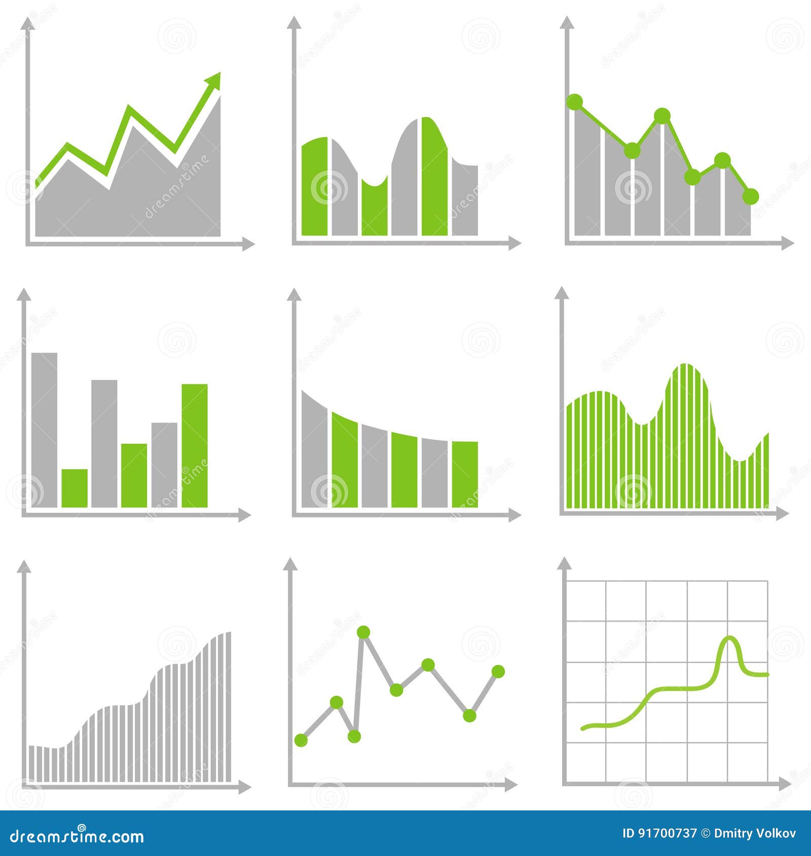 A set of graphs stock vector. Illustration of economy - 91700737