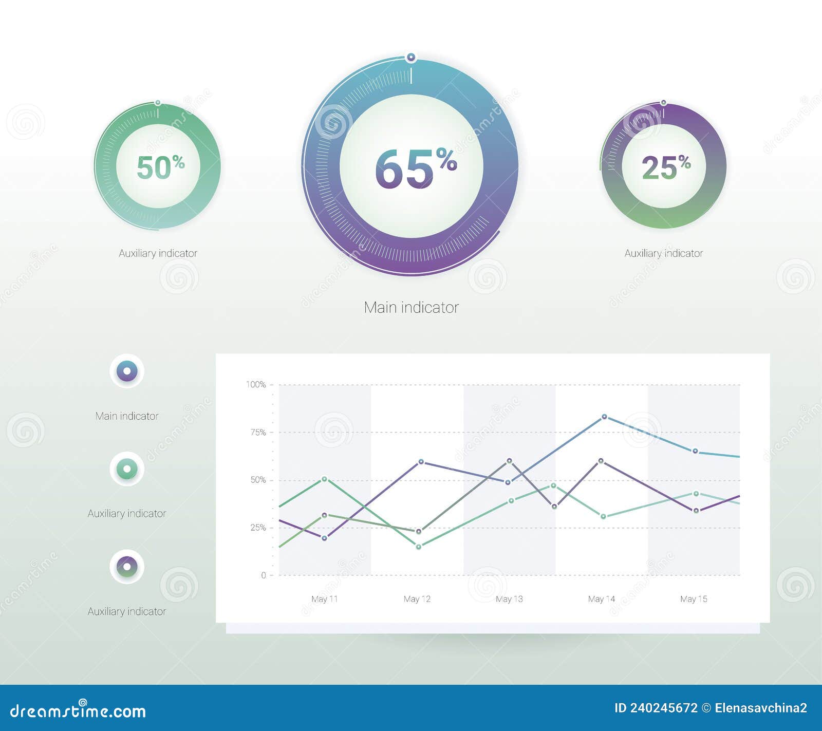 Set of 4 Graphs, Infographics Stylization. Stock Vector - Illustration ...