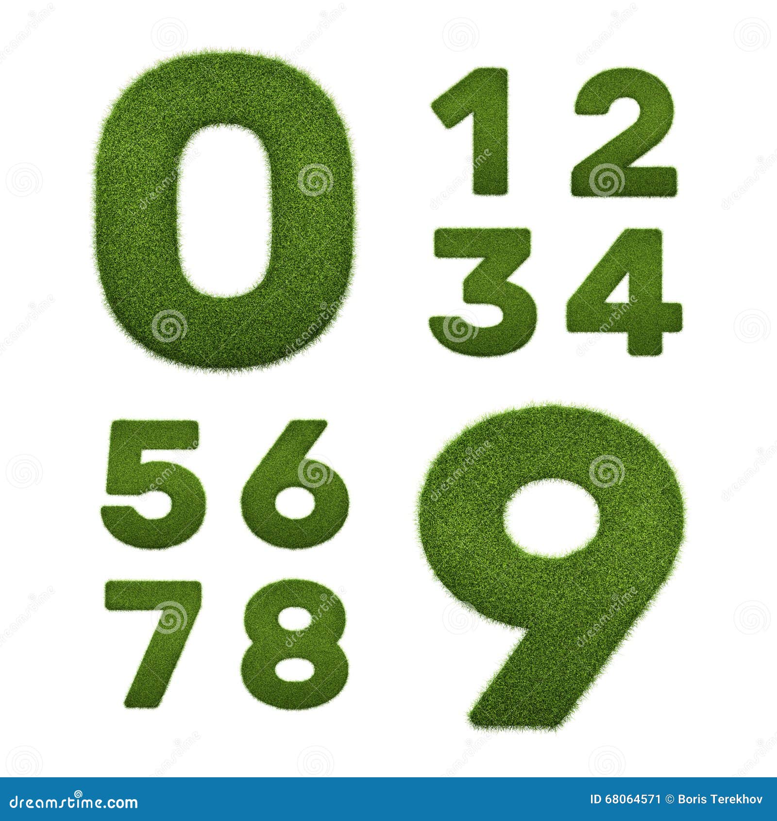 Grass Numbers 5 6 7 8. Green 3D Numbers Five, Six, Seven, Eight ...