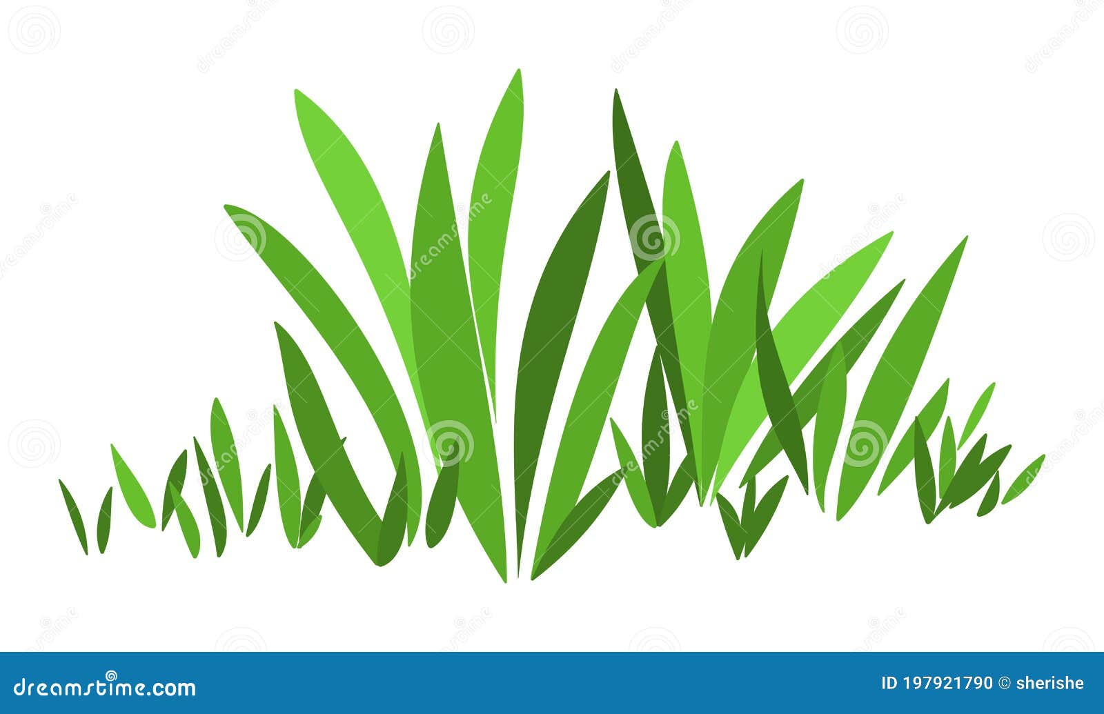 Simple Cartoon Stylized Green Grass Illustration Stock Vector ...