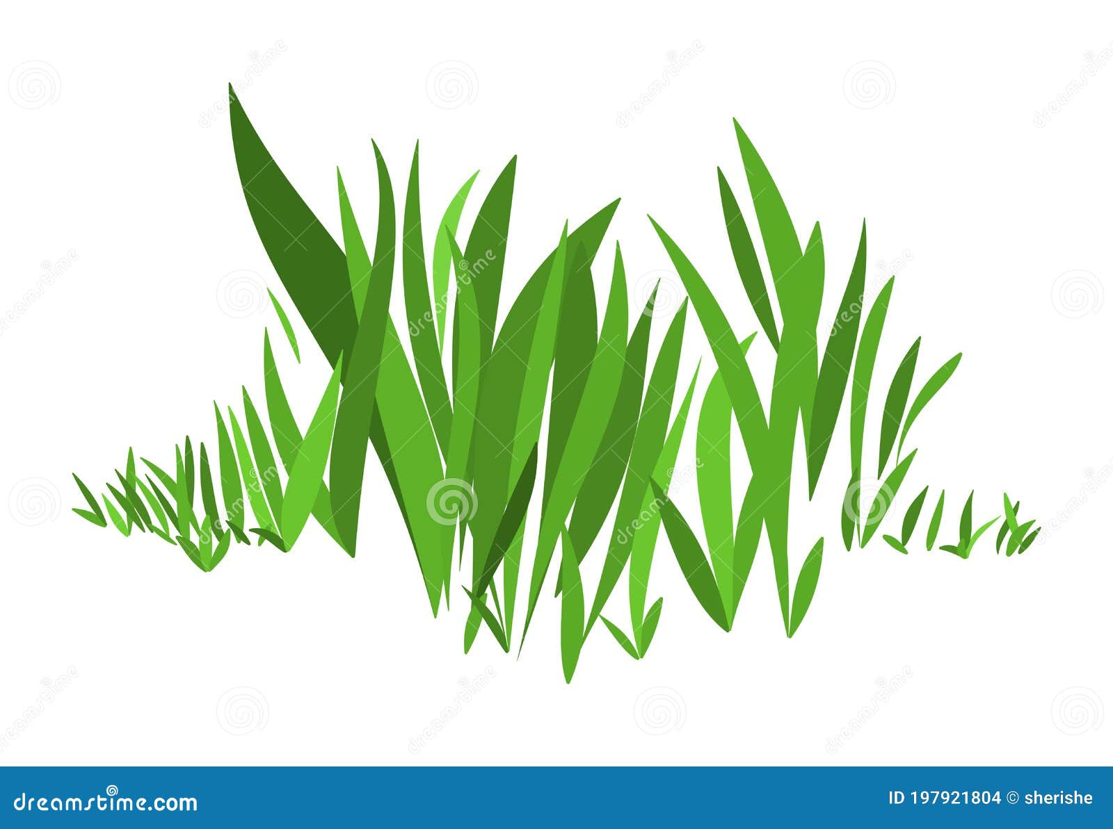 Simple Cartoon Stylized Green Grass Illustration Stock Vector ...