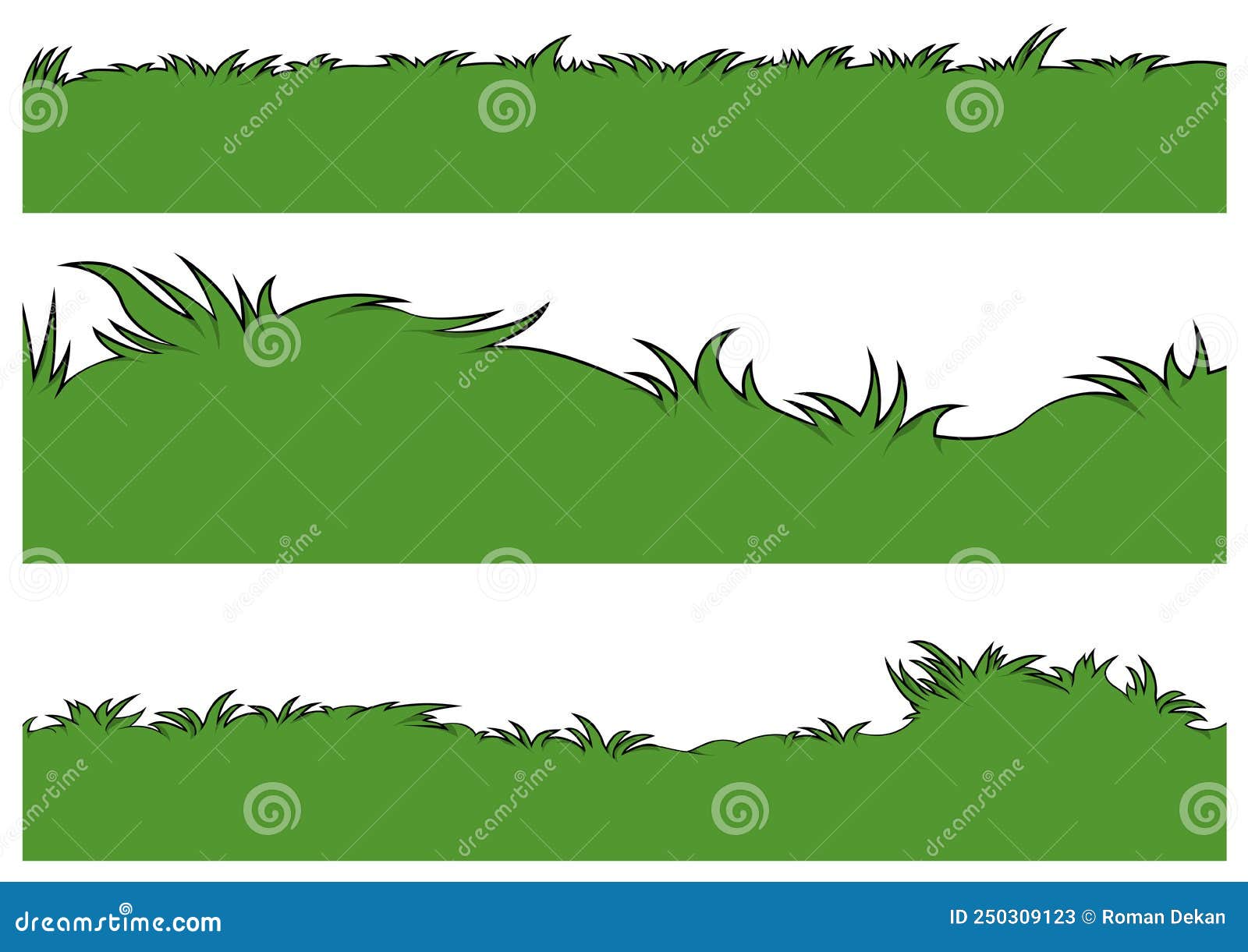 Set of Grassy Backgrounds stock vector. Illustration of design - 250309123