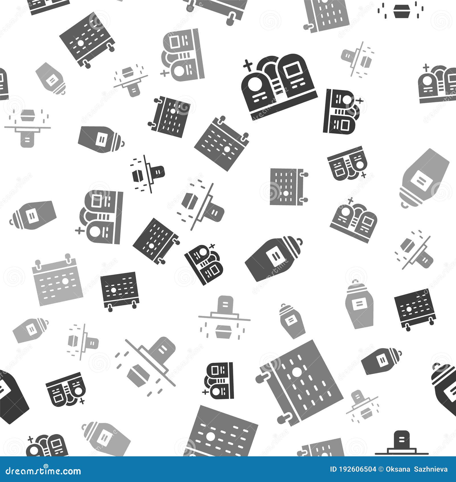 Set Grave with Tombstone, Calendar Death, Funeral Urn and Grave with ...