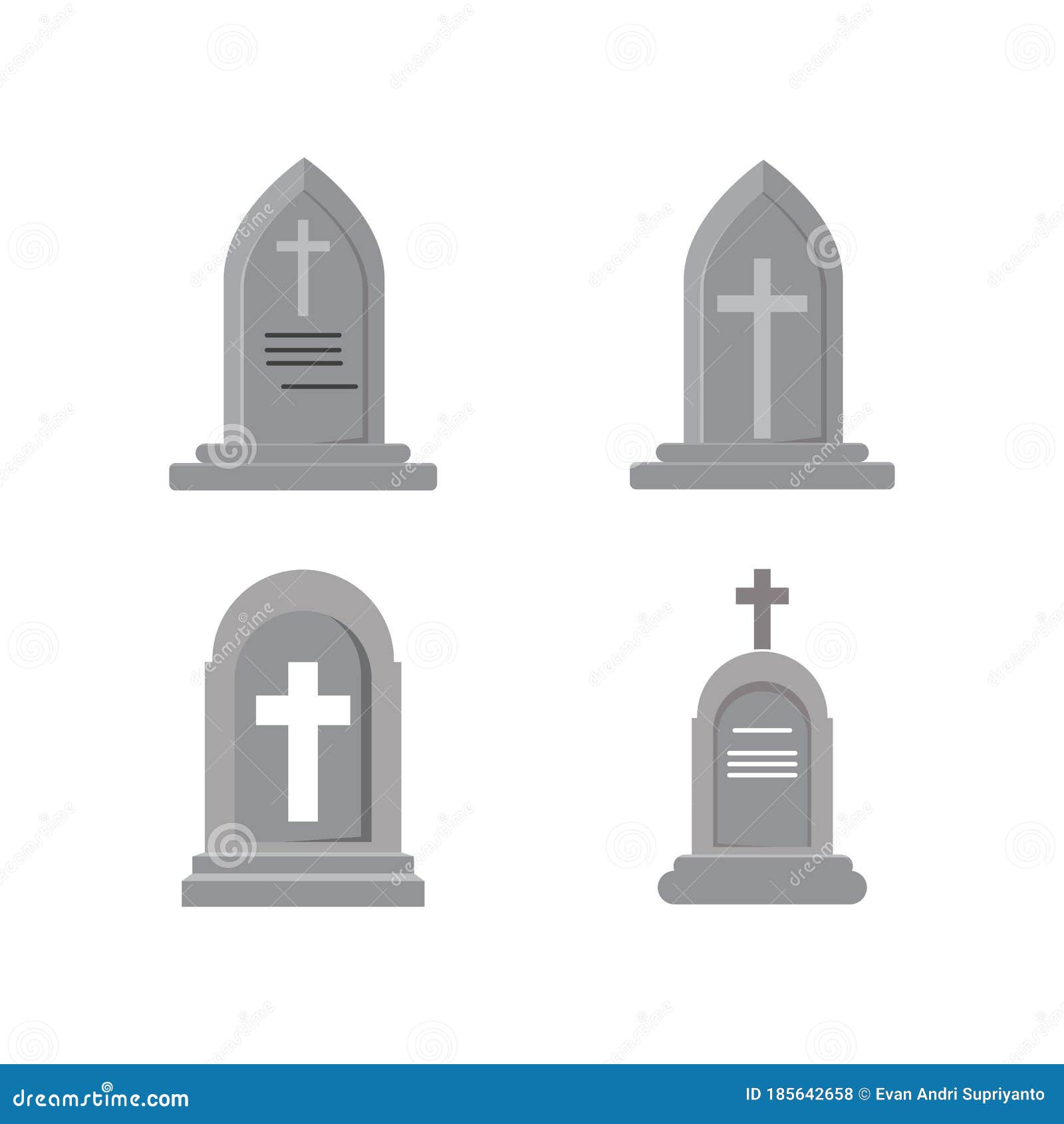 Set Gravestone Logo Template Vector Stock Vector - Illustration of ...