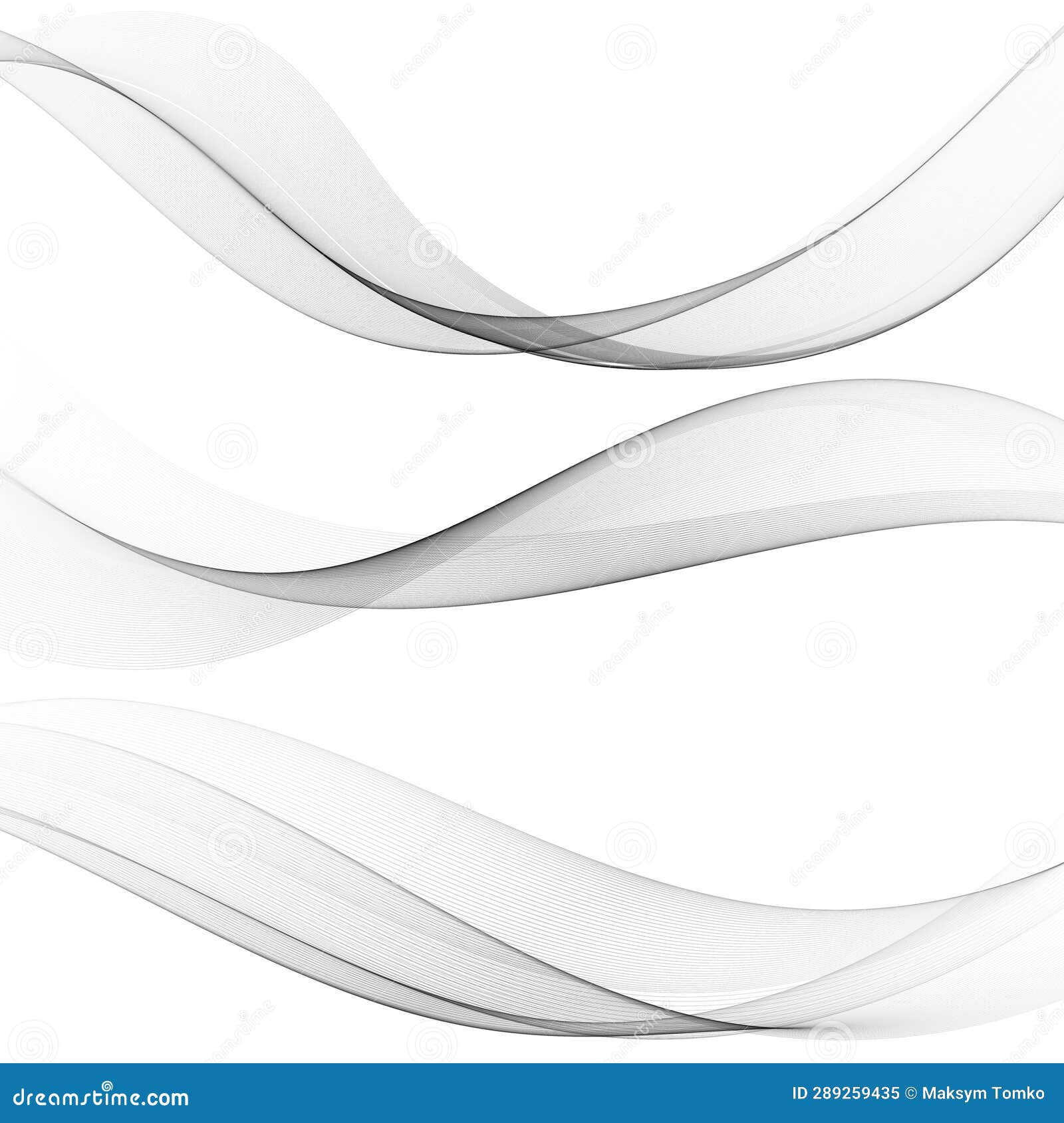 Set of Gray Abstract Waves. Wave Pattern. Eps 10 Stock Image - Image of ...