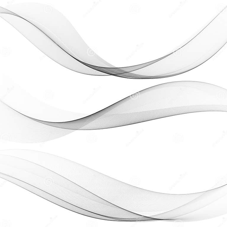 Set of Gray Abstract Waves. Wave Pattern. Eps 10 Stock Image - Image of ...