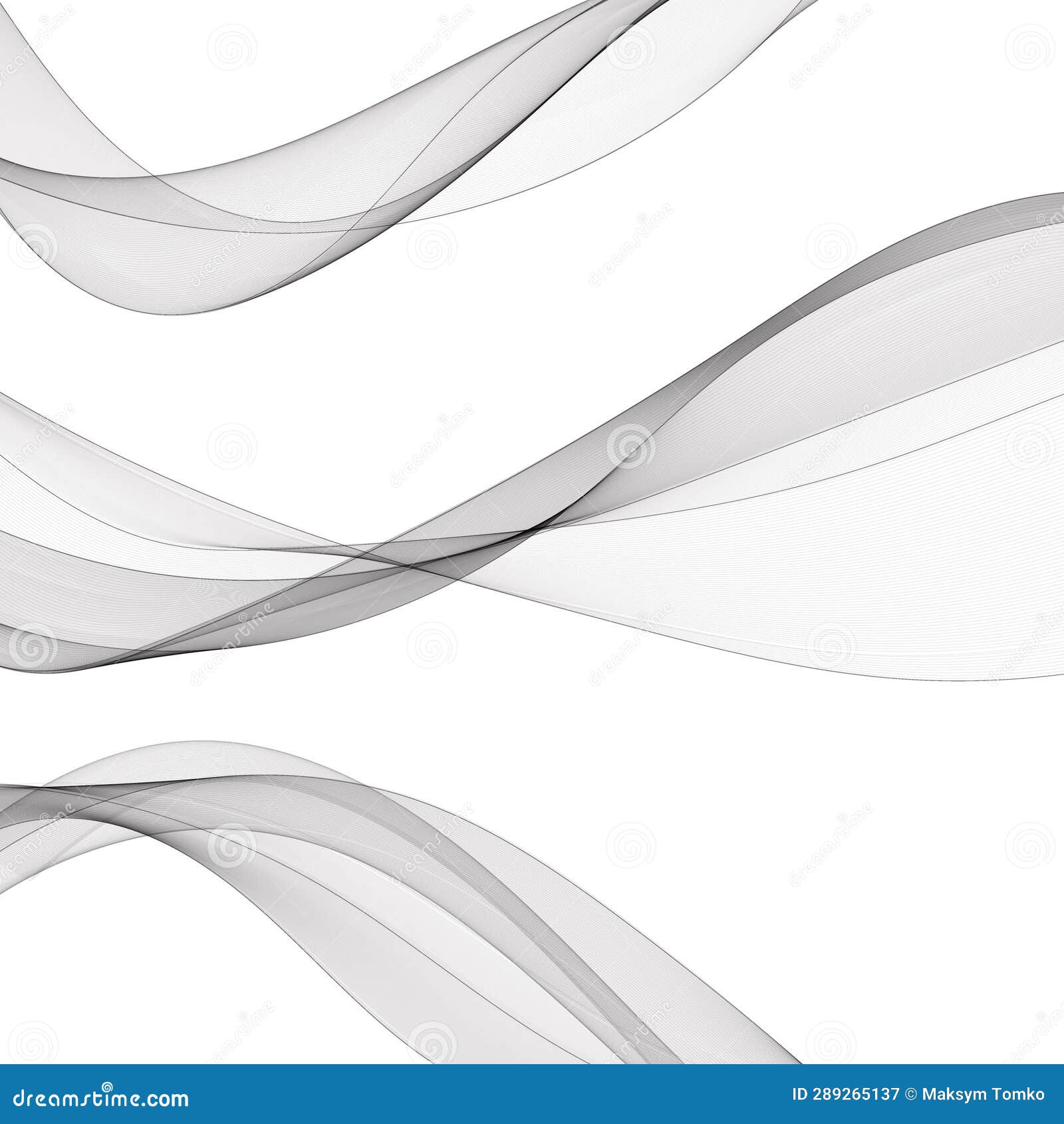 Set of Gray Abstract Waves. Wave Pattern. Eps 10 Stock Illustration ...