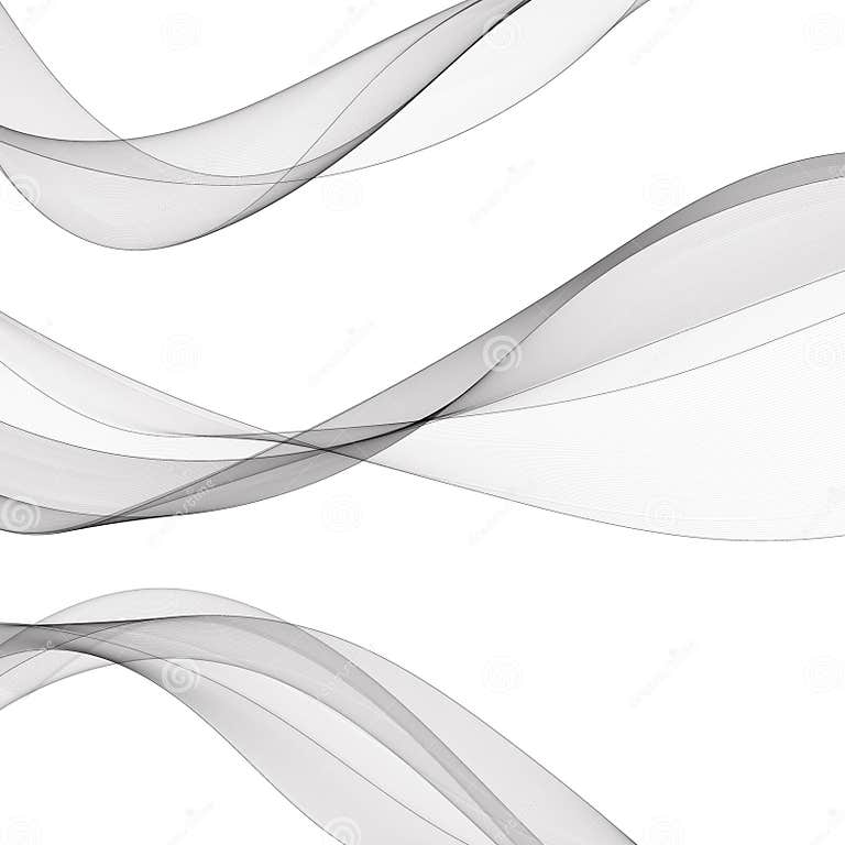 Set of Gray Abstract Waves. Wave Pattern. Eps 10 Stock Image - Image of ...