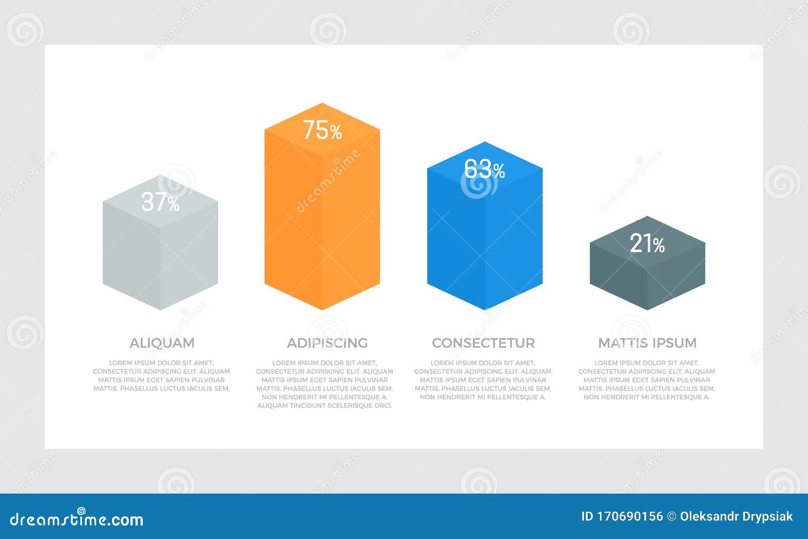 Set of Gray and Blue, Orange Elements for Infographic Presentation ...