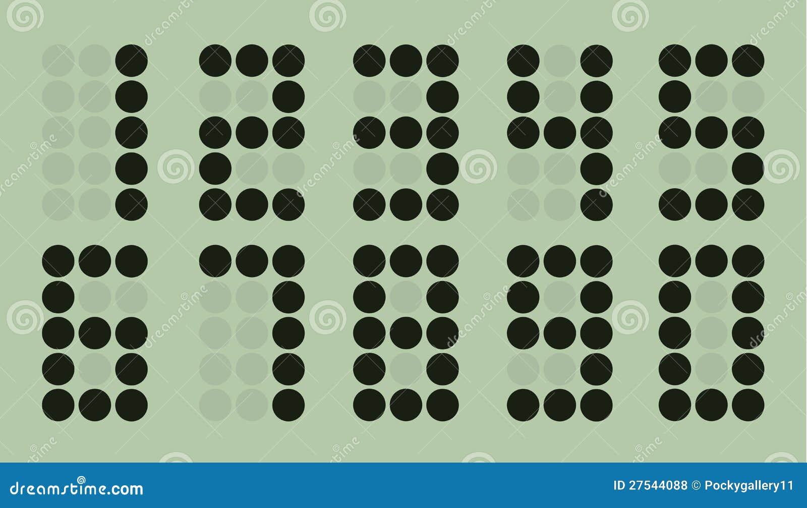 Set of Gray Dot Digital Number Stock Vector - Illustration of message ...
